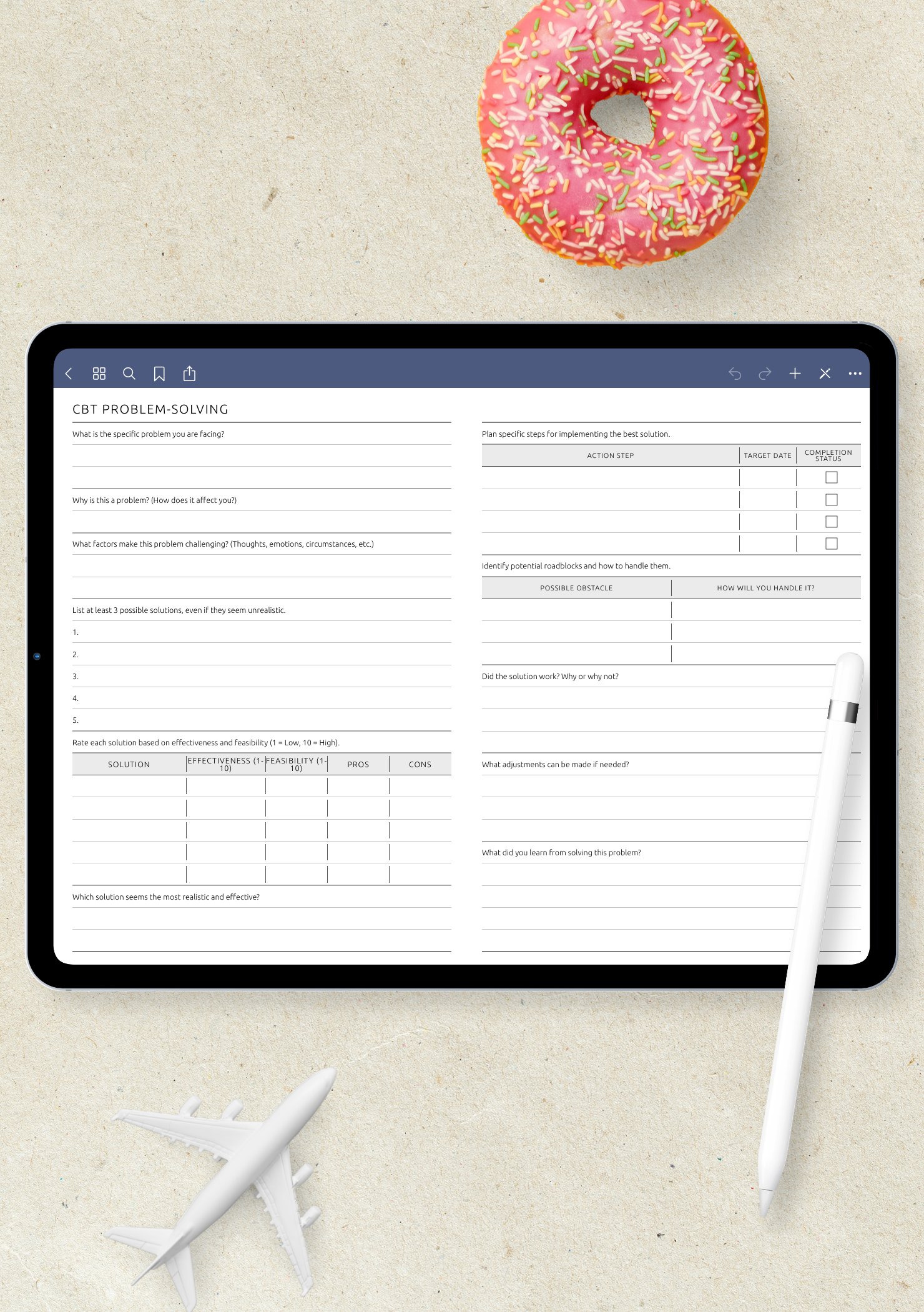 CBT Problem-Solving Worksheet – Tackle Challenges Clearly