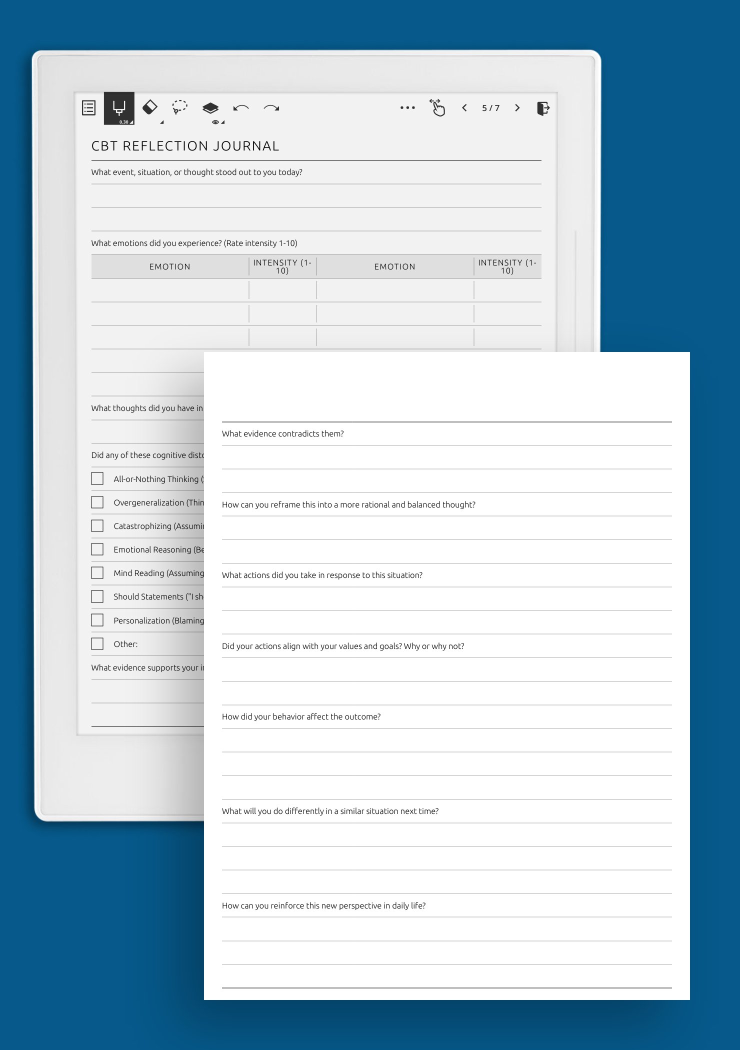 CBT Reflection Journal – Understand Thoughts & Build Insight