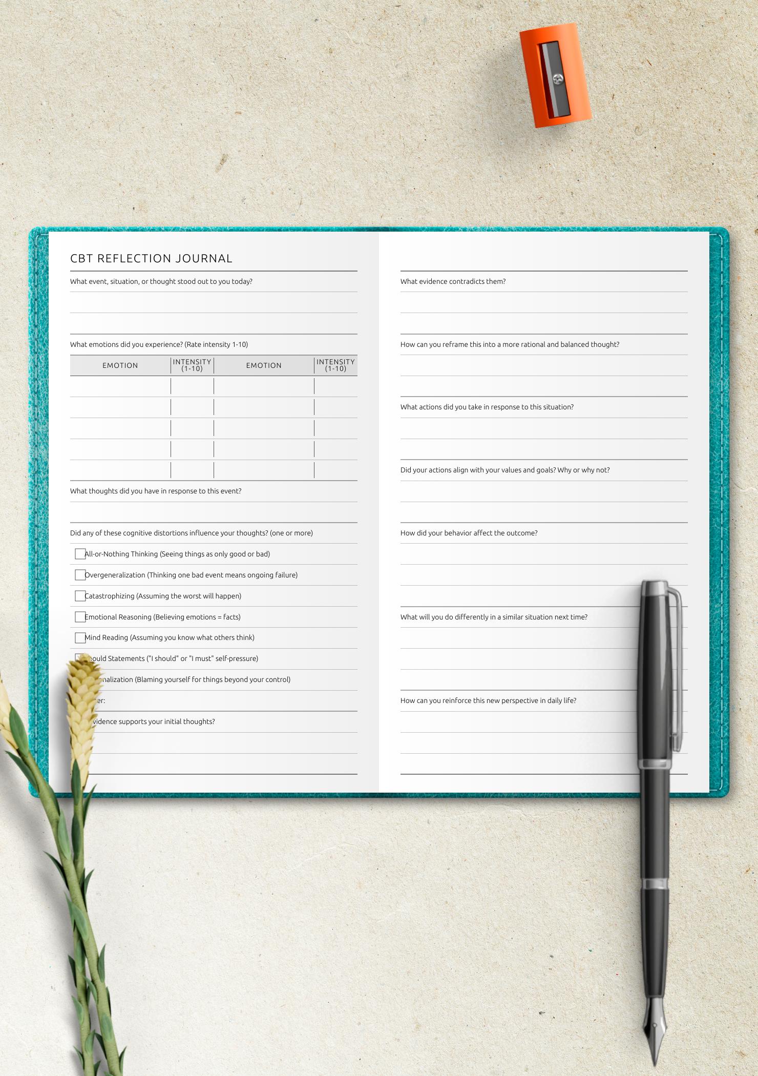 CBT Reflection Journal – Understand Thoughts & Build Insight