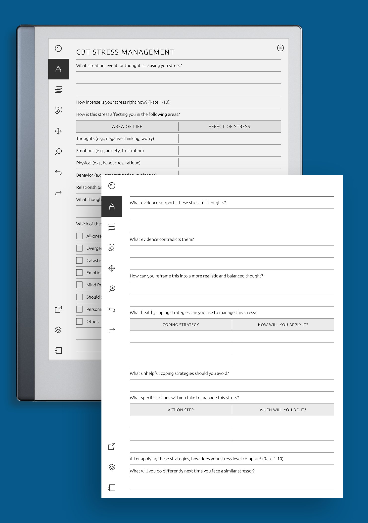 CBT Stress Management Worksheet – Reduce Anxiety & Gain Control