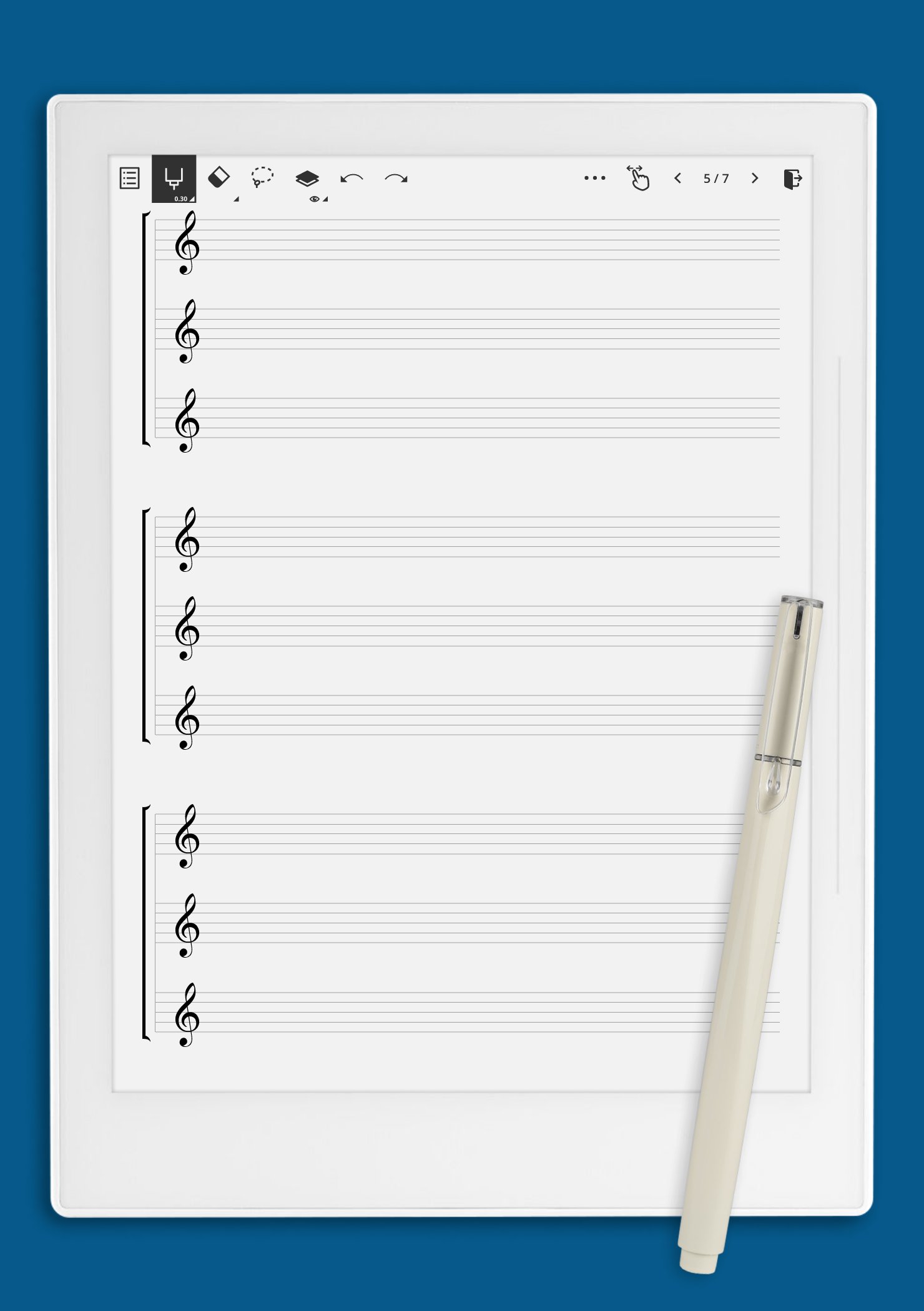 Download SSA Choir Staff Template – Soprano I, II, Alto (Printable Sheet)