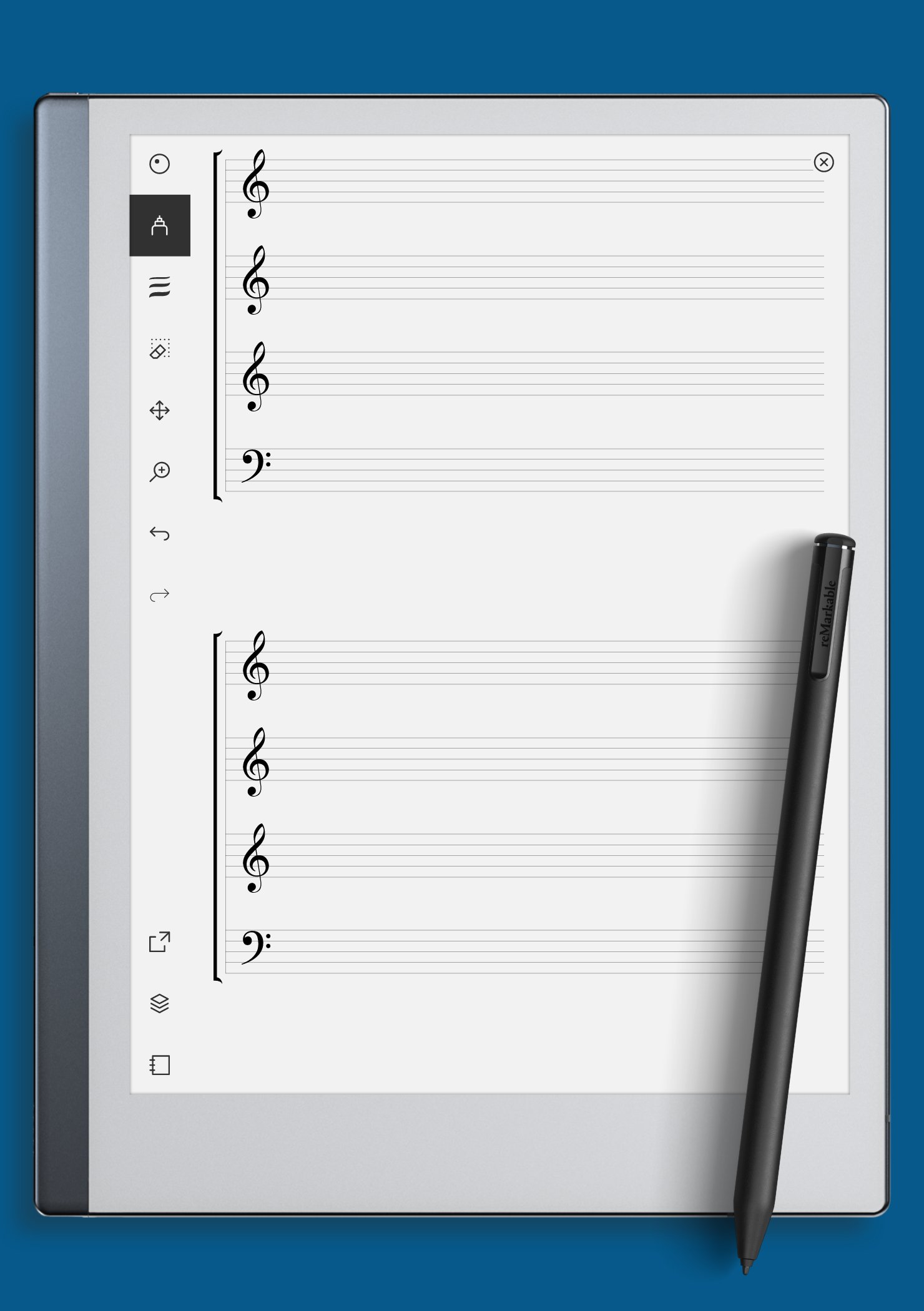 Download Choral Staff Template – 3 Treble + Bass Clef (Printable Open ...