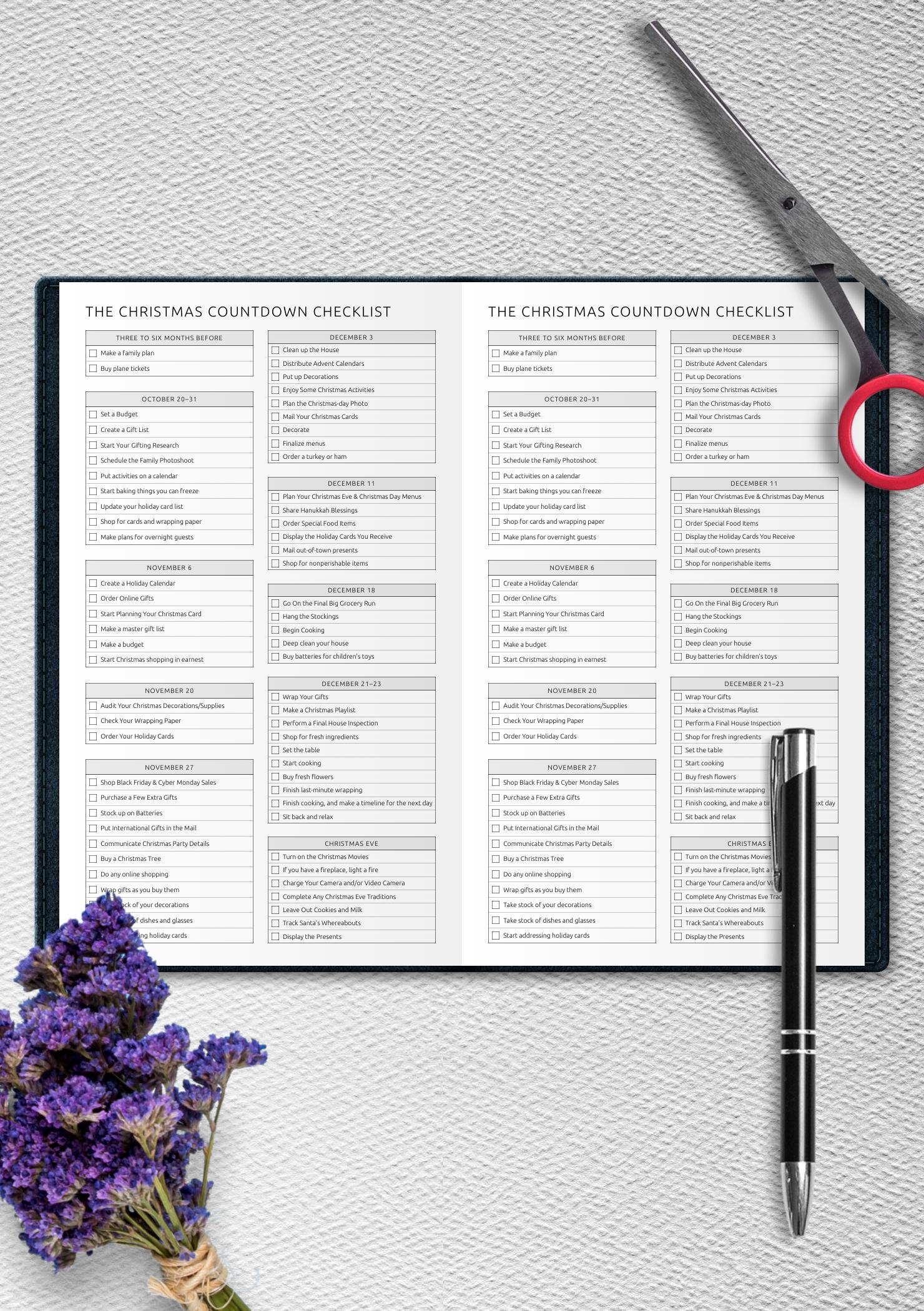 Download Printable The Christmas Countdown Checklist PDF