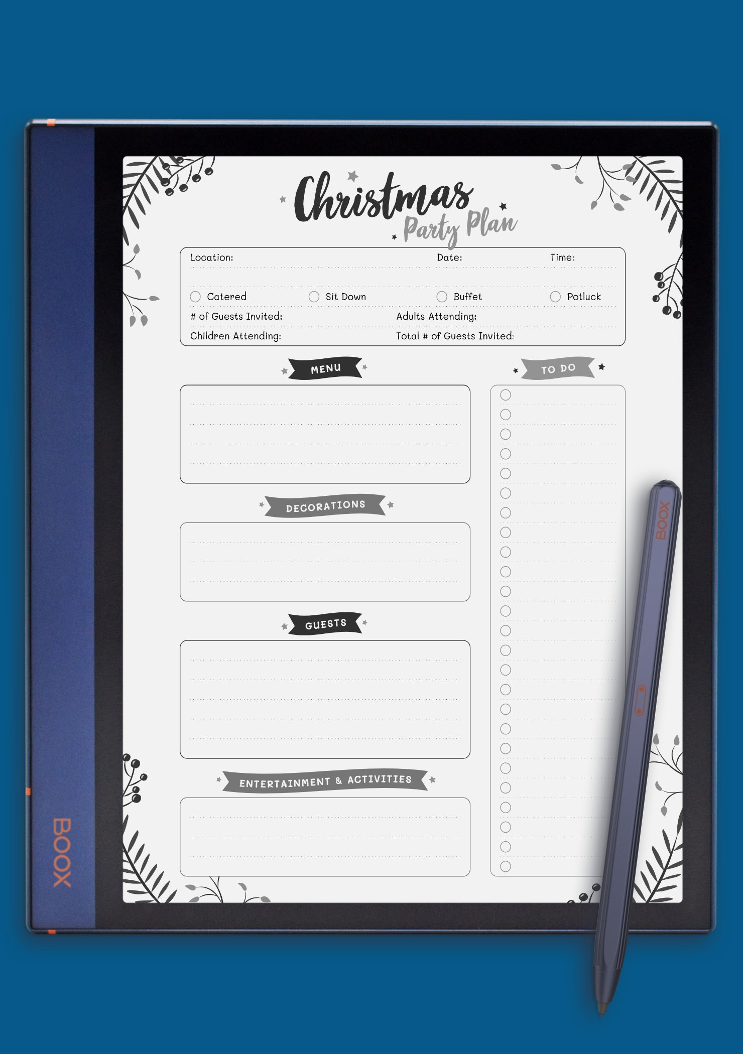 Download Printable Christmas Party Plan PDF