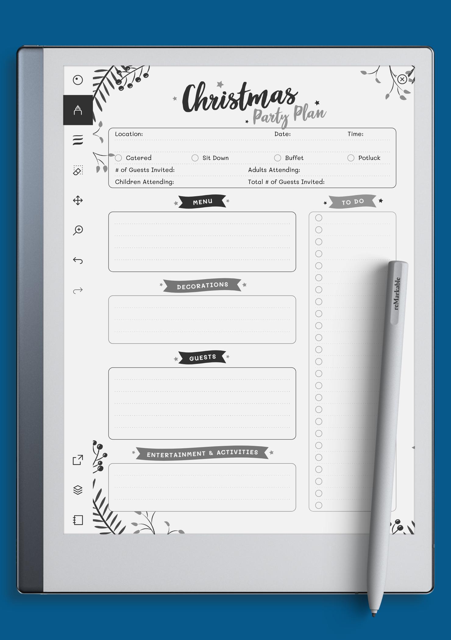 Download Printable Christmas Party Plan PDF