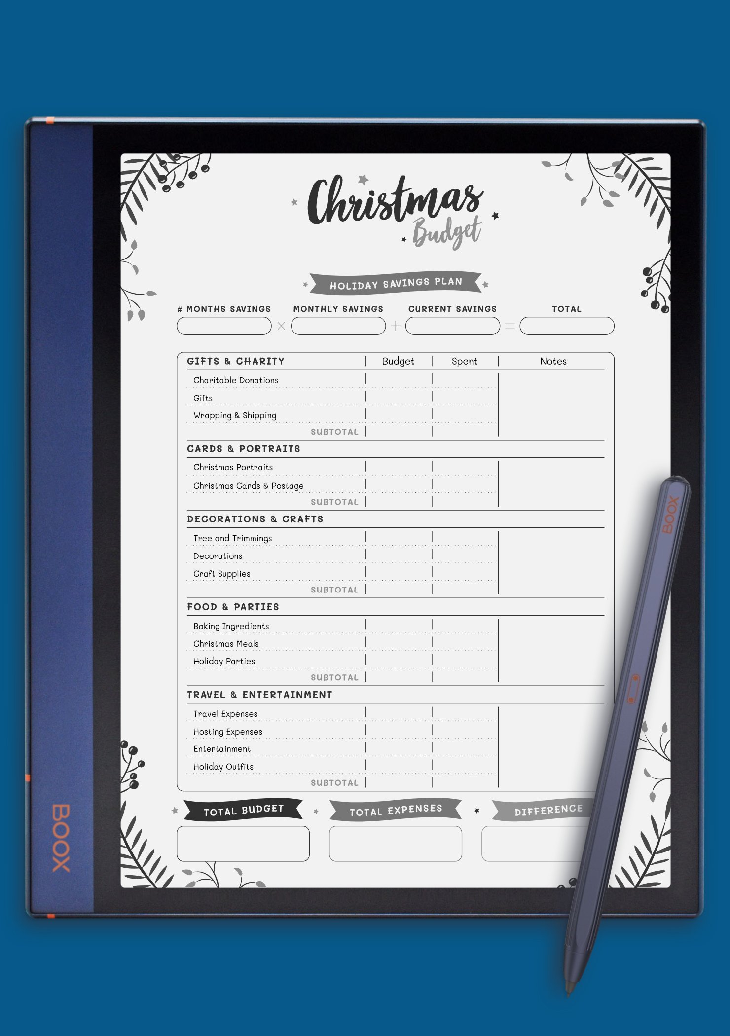 Download Printable Christmas Style - Christmas Budget PDF