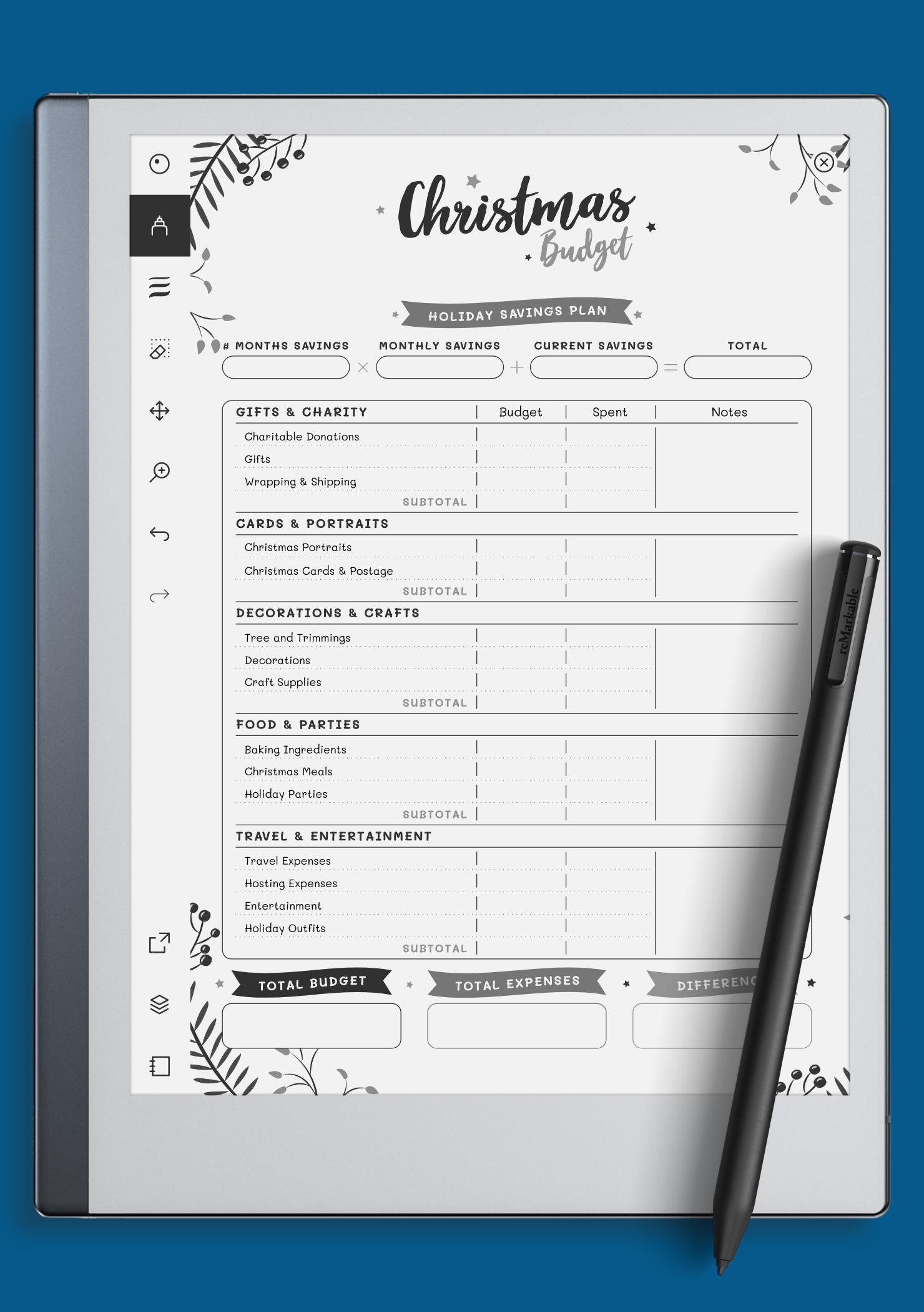 Download Printable Christmas Style - Christmas Budget PDF