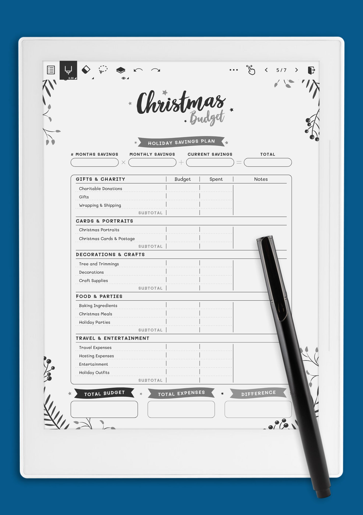 Download Printable Christmas Style - Christmas Budget PDF