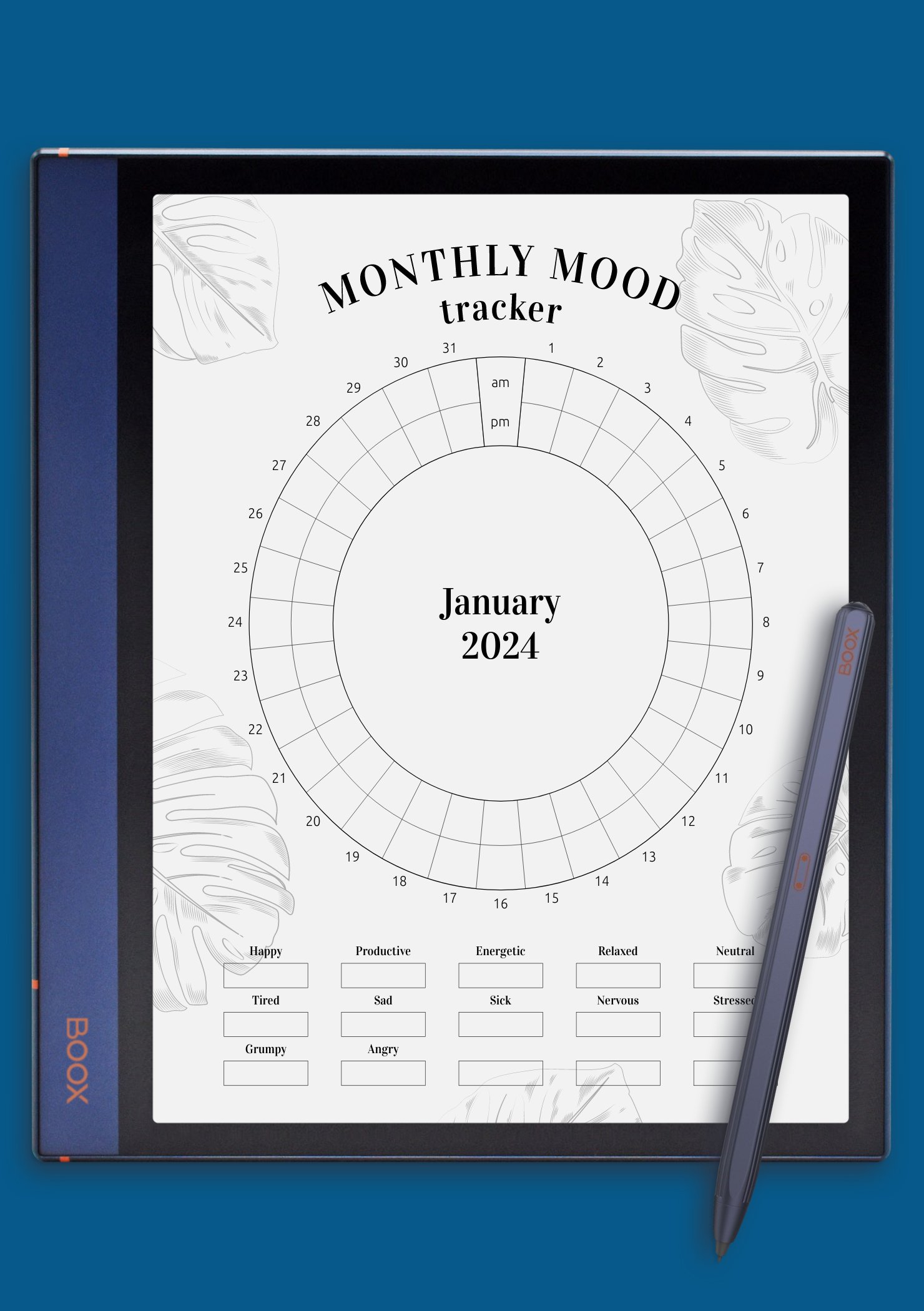 Download Printable Circular Mood Tracker Template PDF