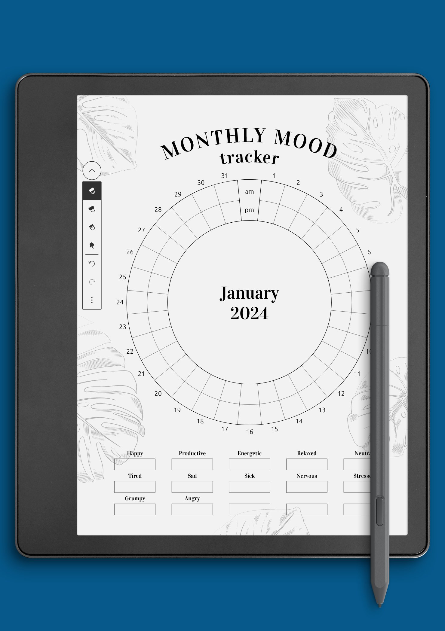 Download Printable Circular Mood Tracker Template PDF