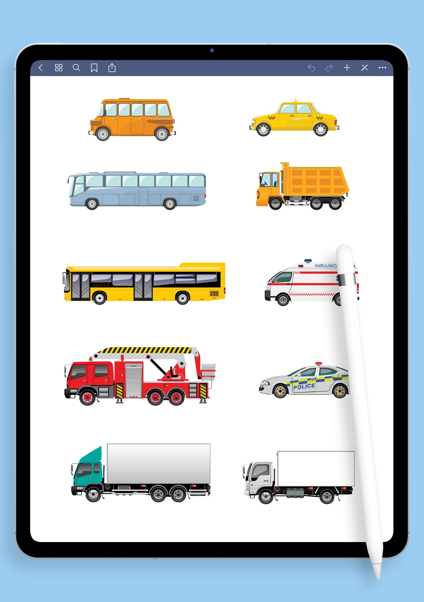 Download City Transport Sticker Pack PNG