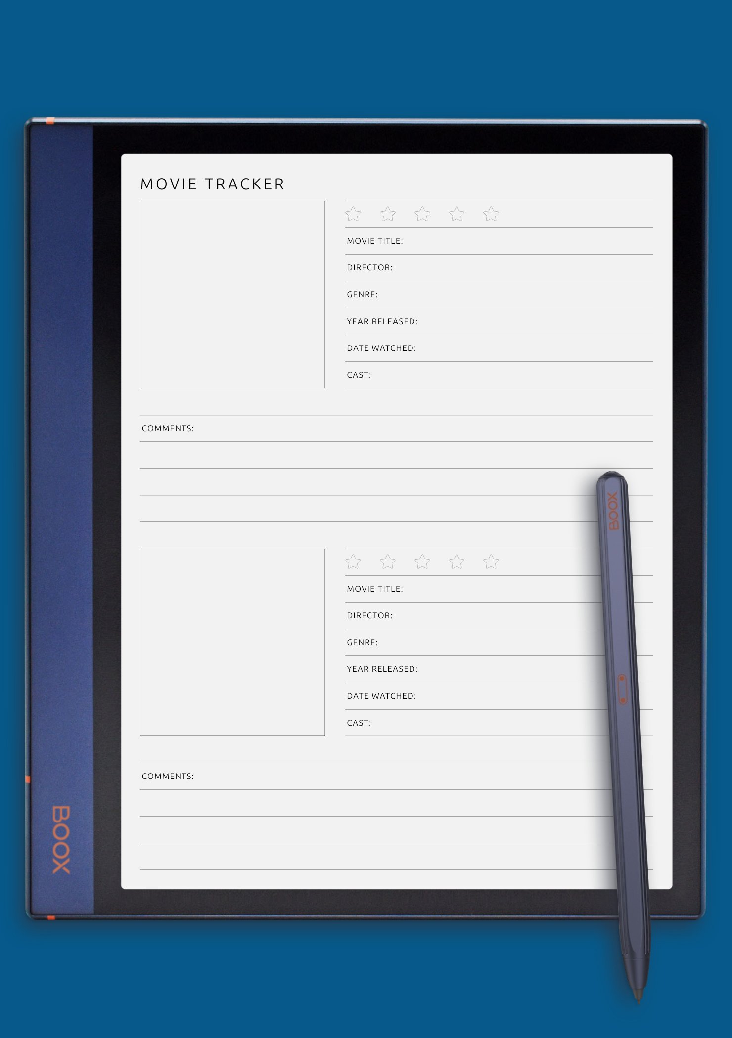 Download Printable Classic Movie Tracker Template PDF