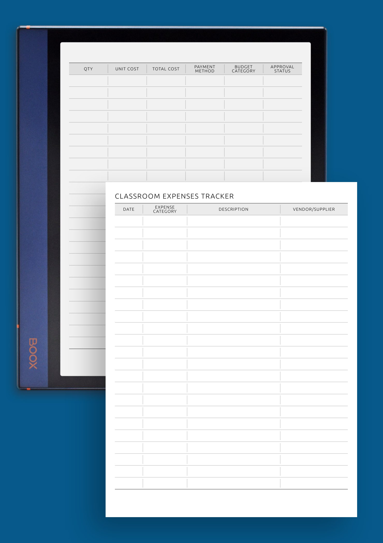 Download Printable Classroom Expenses Tracker PDF