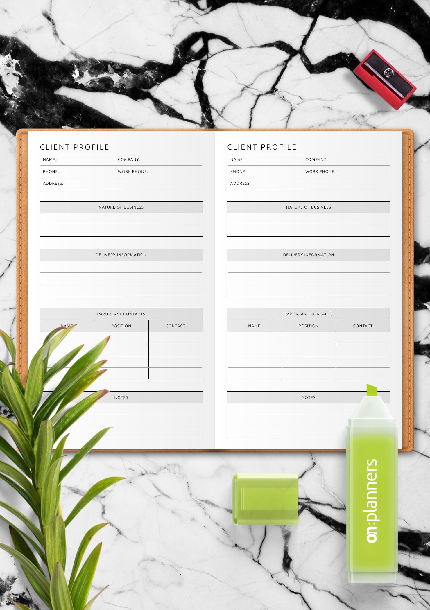 Client Profile Template – Customizable PDF for Easy Tracking