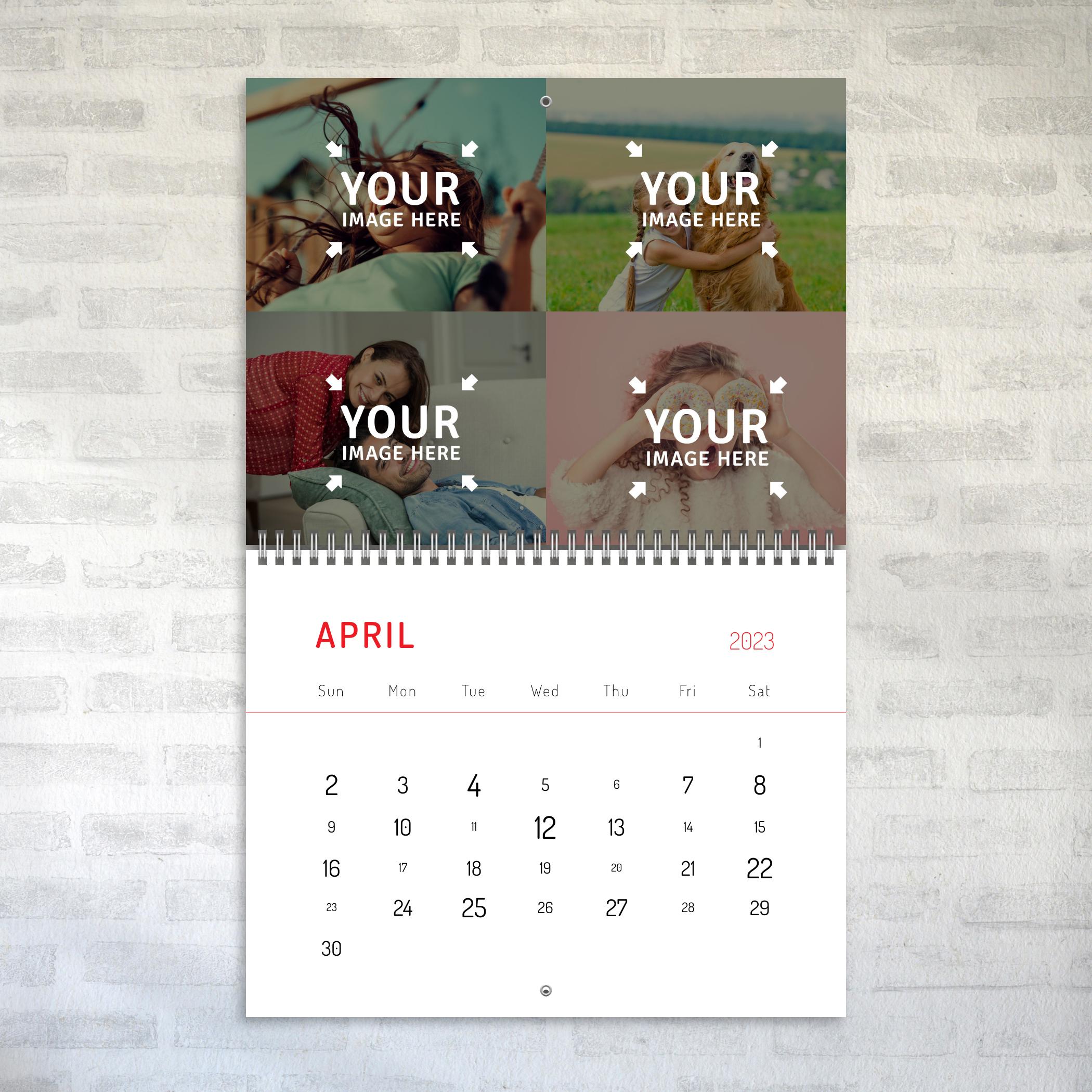 Custom Collages Photo Calendar - Add photos and customize online