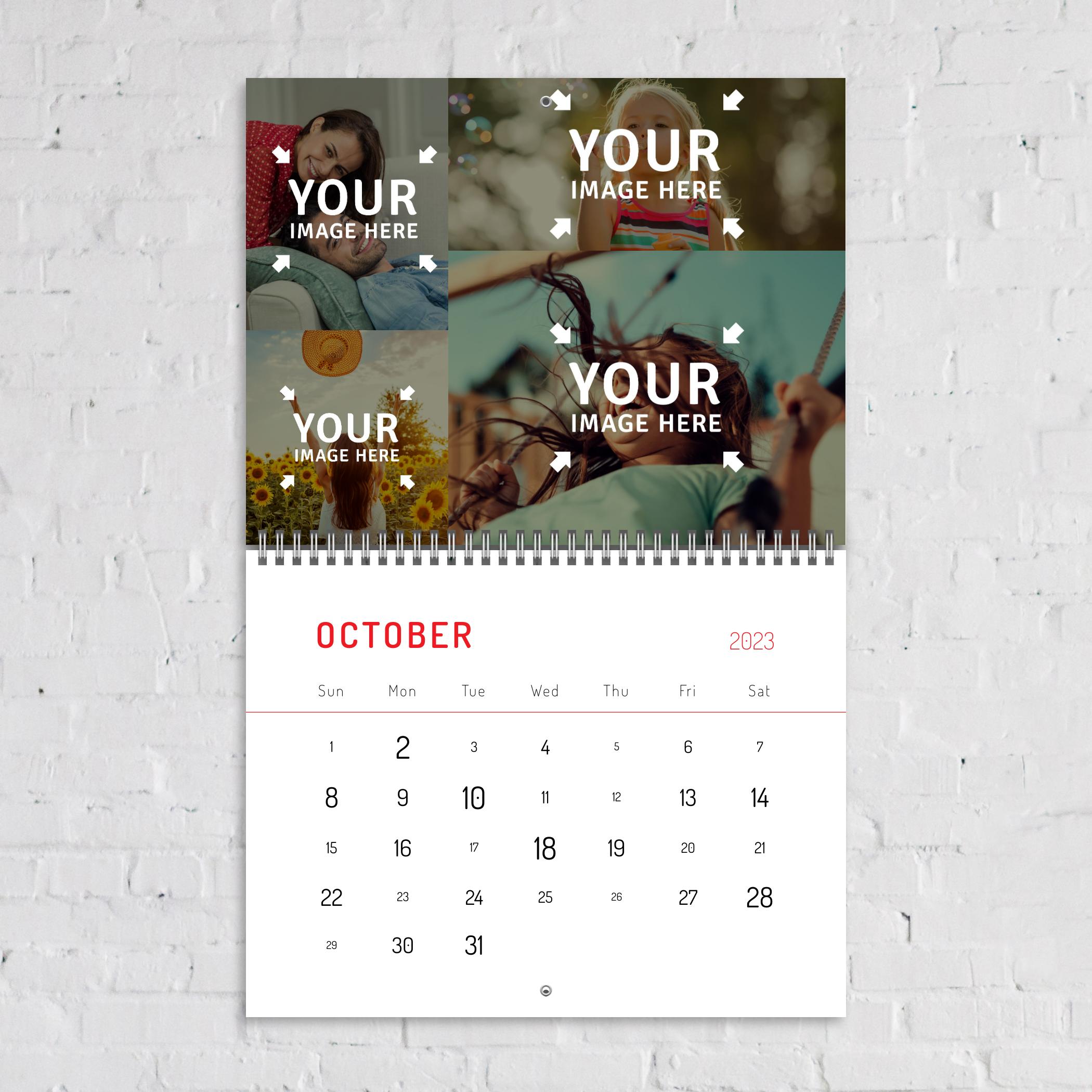 Custom Collages Photo Calendar - Add photos and customize online