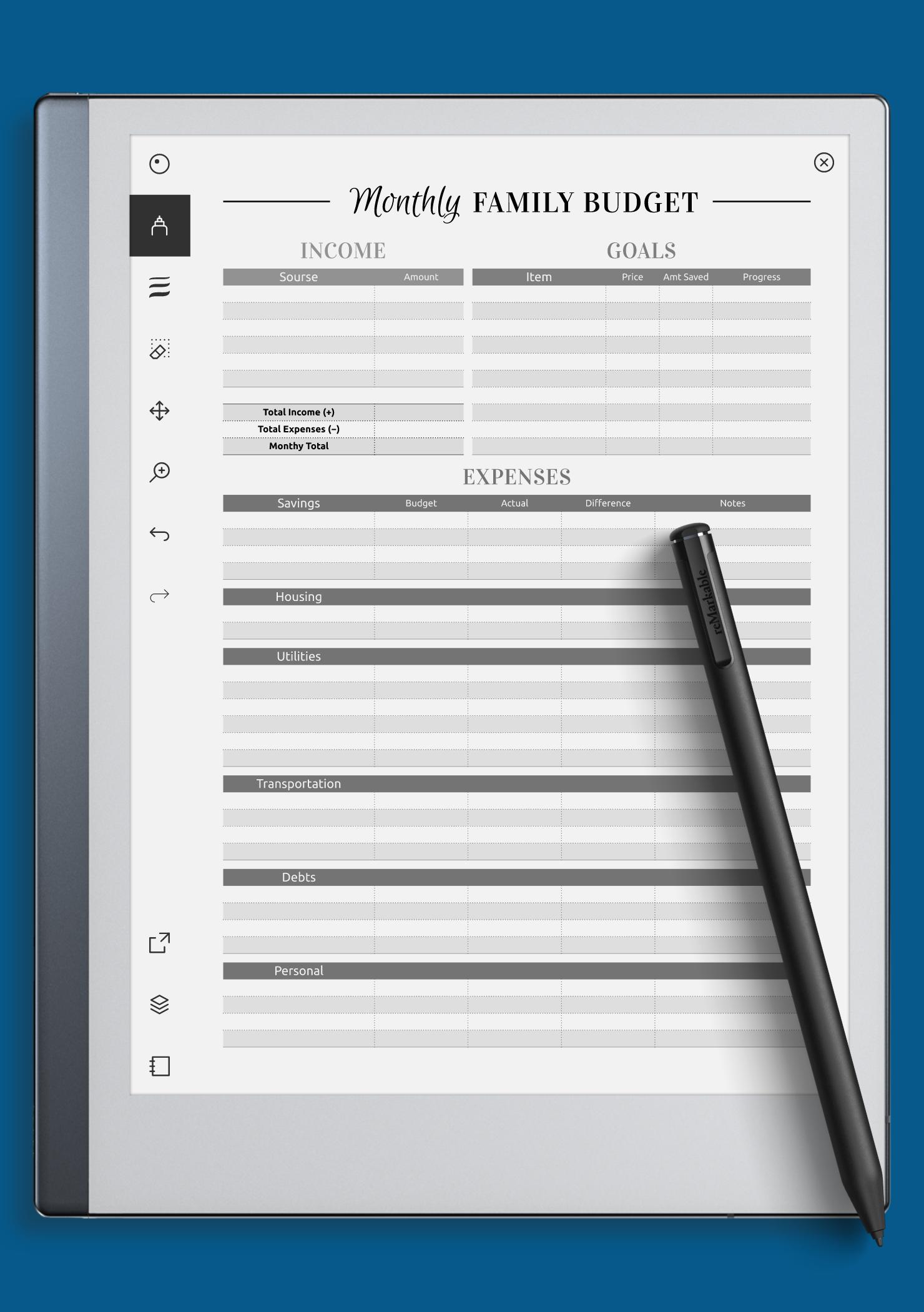 Family Budget Template PDF – Manage Household Finances Easily