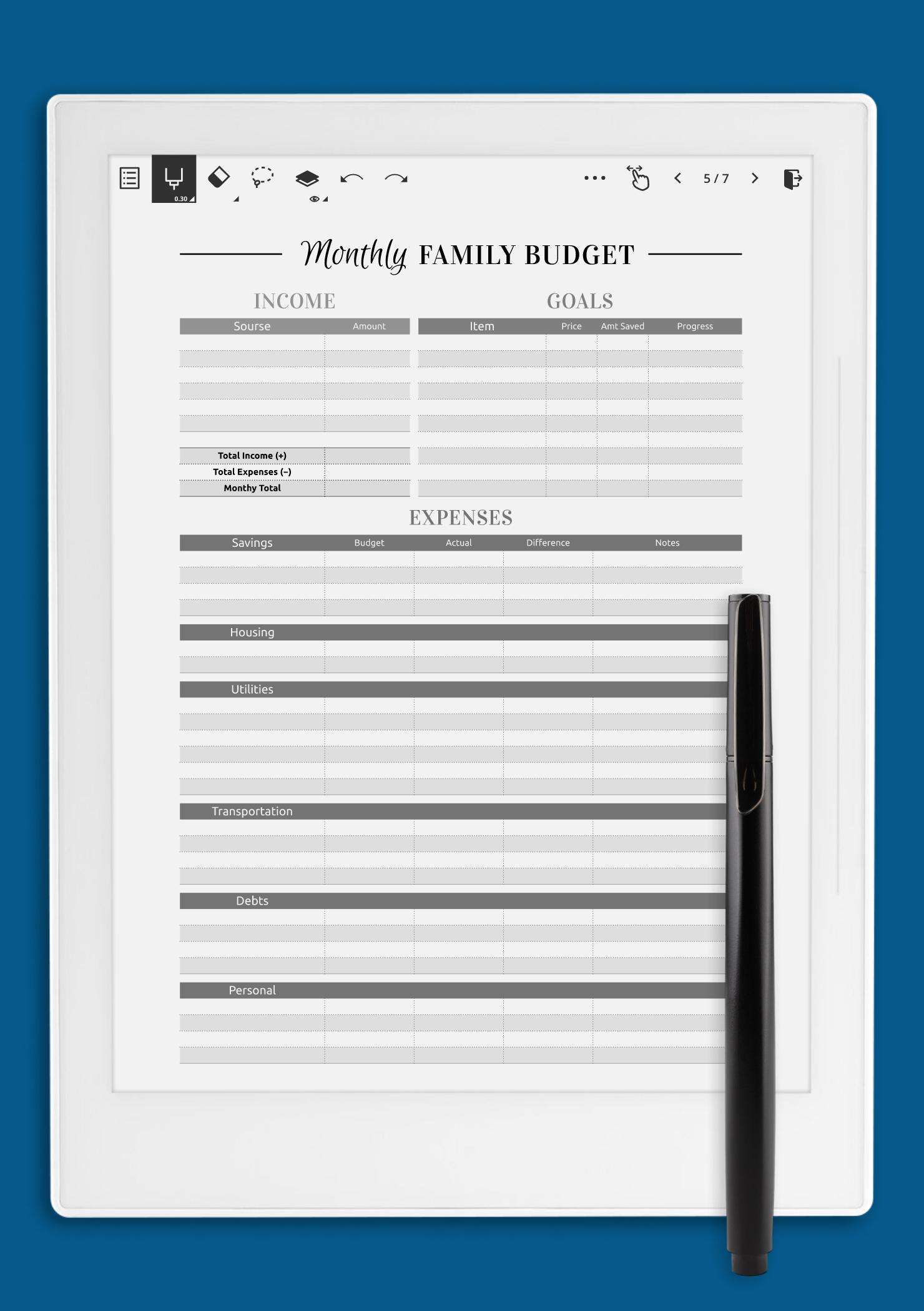 Family Budget Template PDF – Manage Household Finances Easily