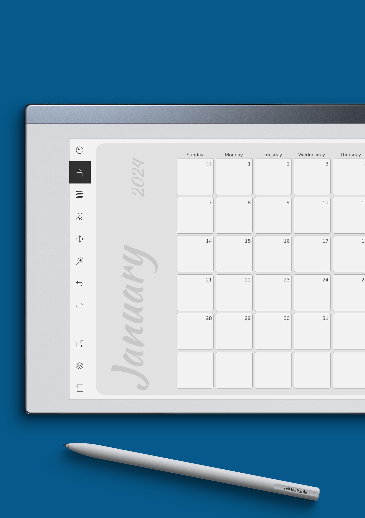 Download Printable Colored Pink Monthly Calendar PDF