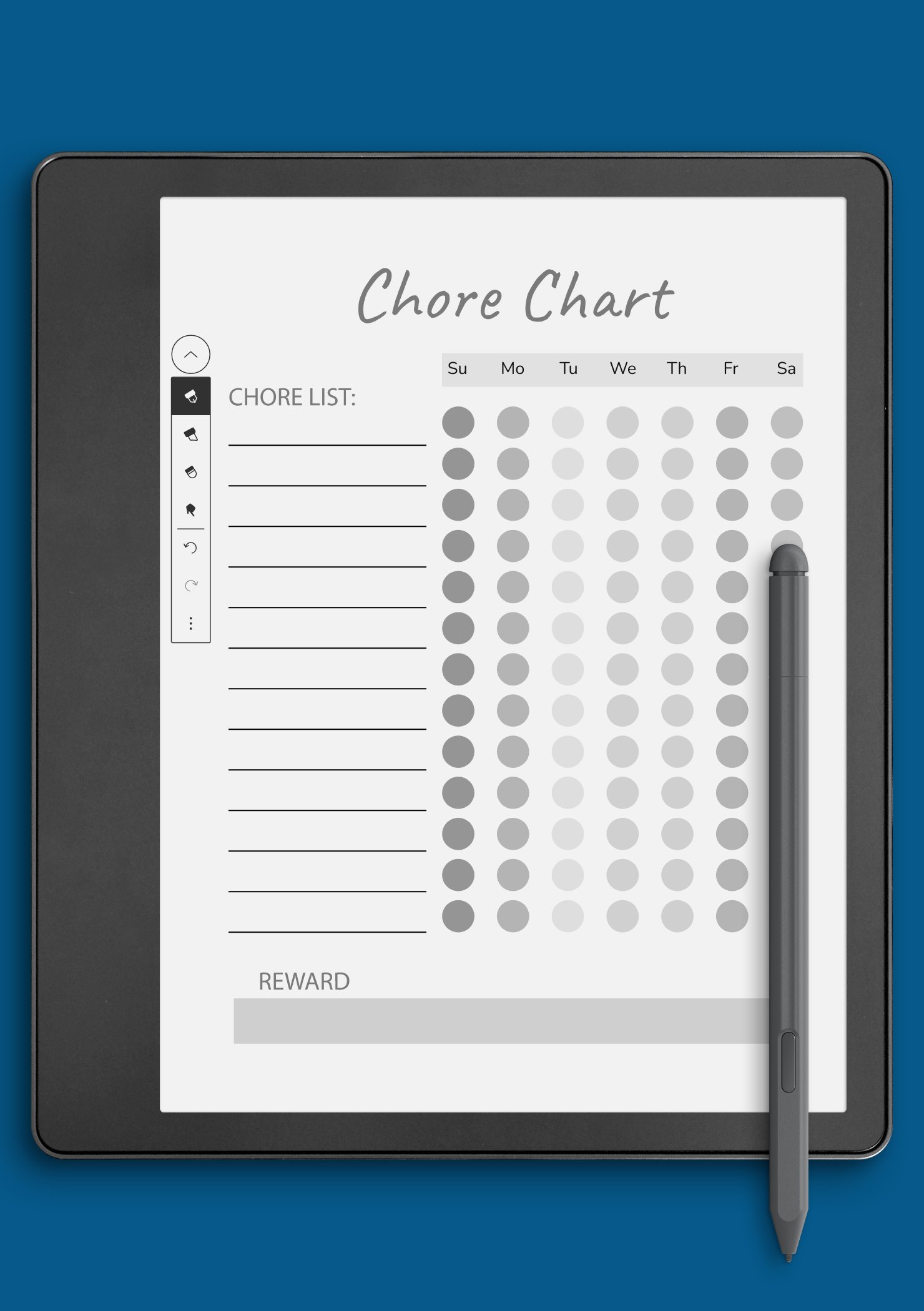 Download Printable Colored Weekly Chore Chart Template PDF