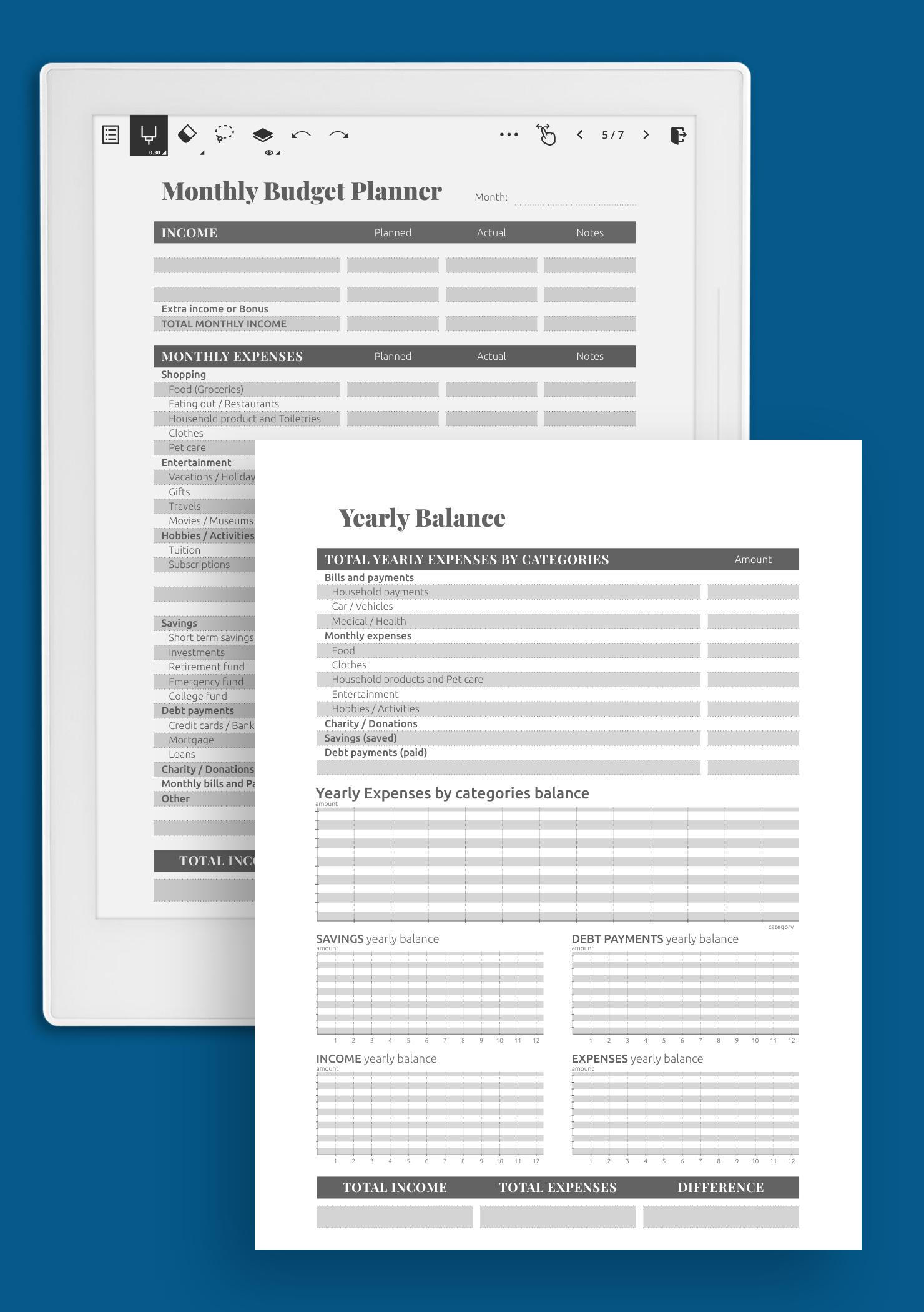 Download Printable Complex budget planner PDF