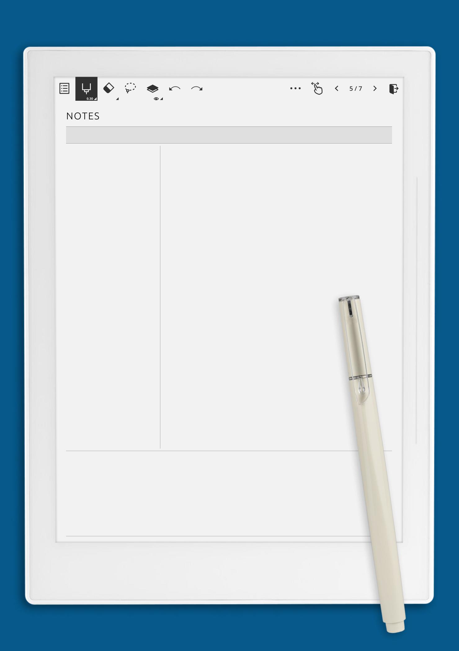 Download Printable Cornell Note Taking Template PDF