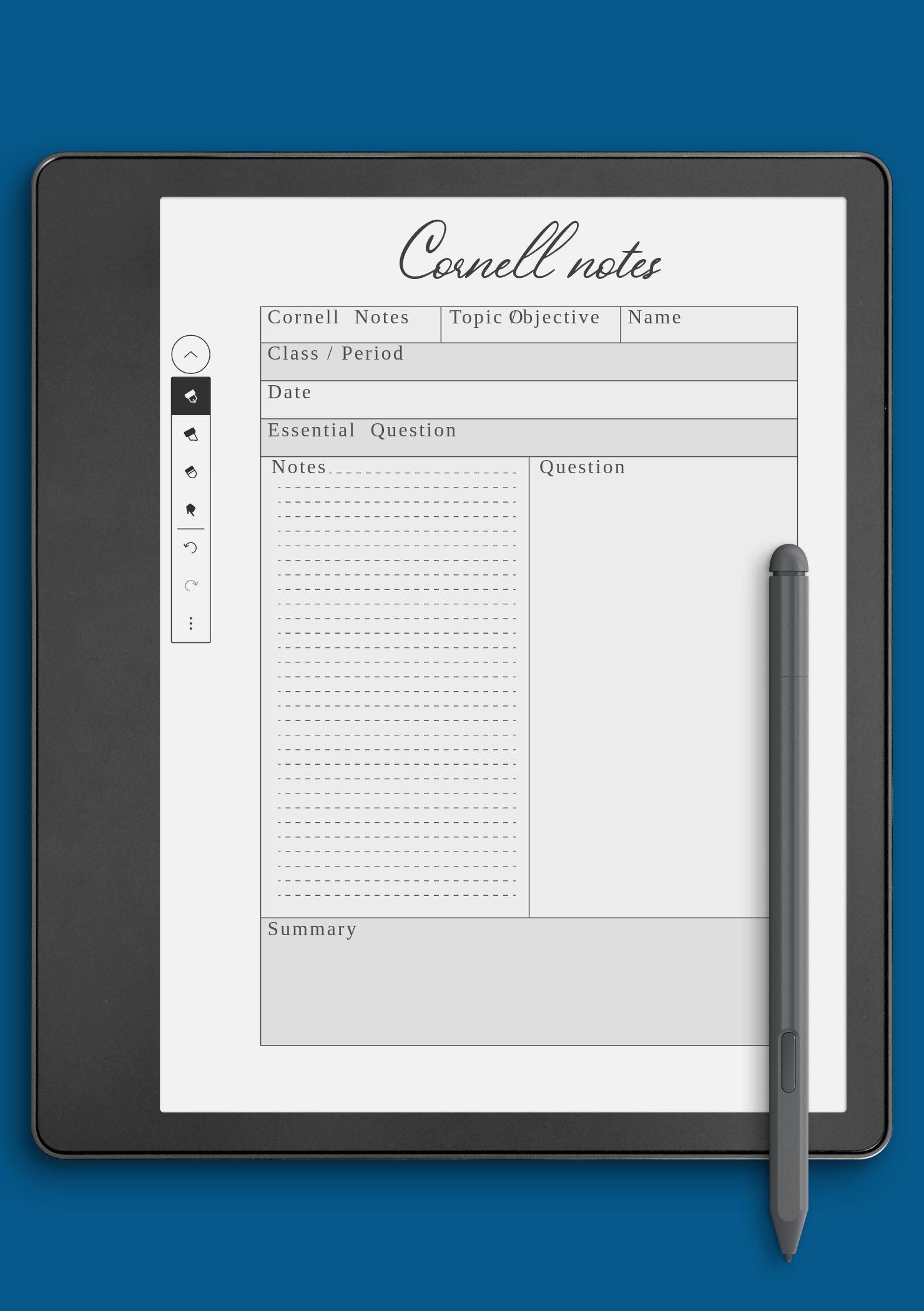 Download Printable Cornell Notes Worksheet PDF