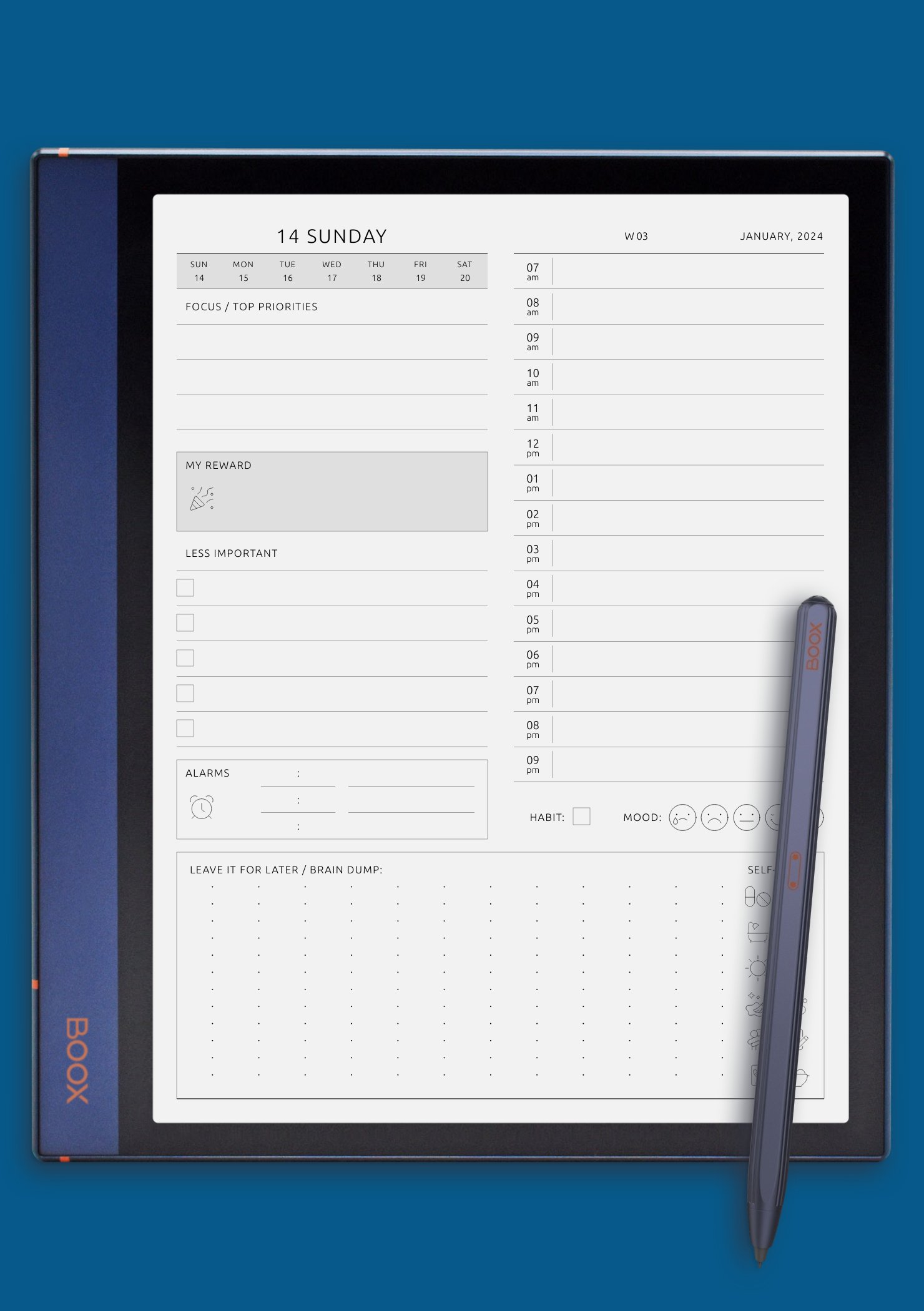 Download Printable ADHD Daily Planner Template (Printable & Digital) PDF