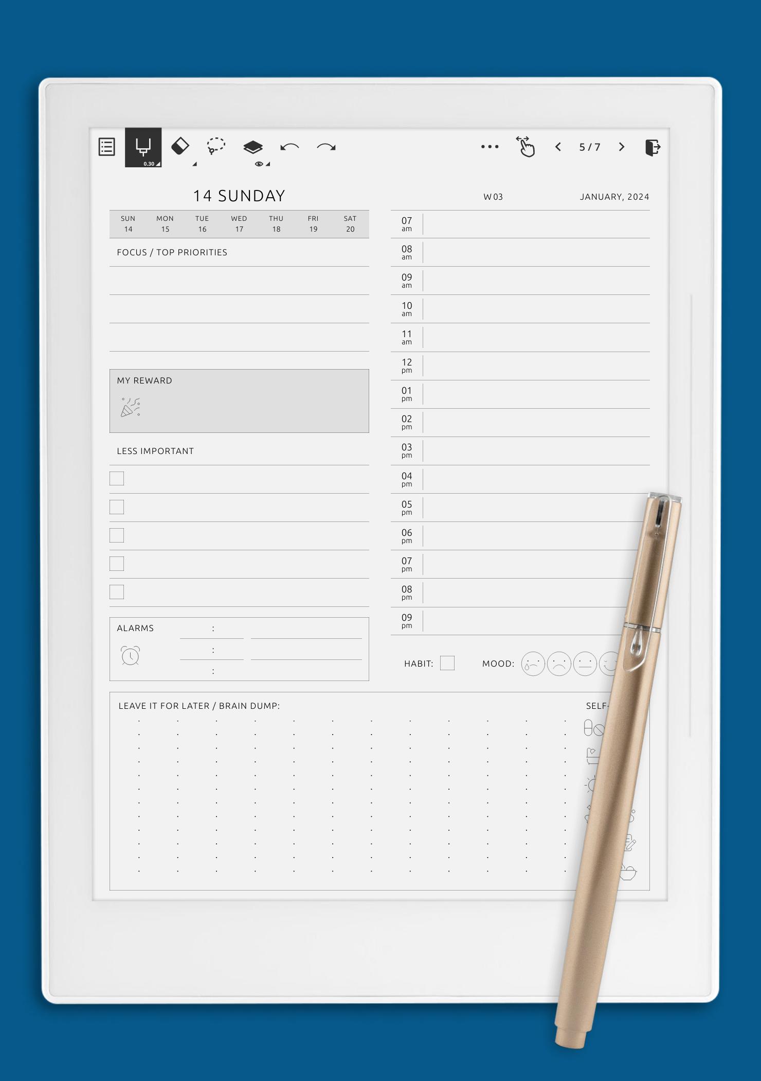 Download Printable ADHD Daily Planner Template (Printable & Digital) PDF