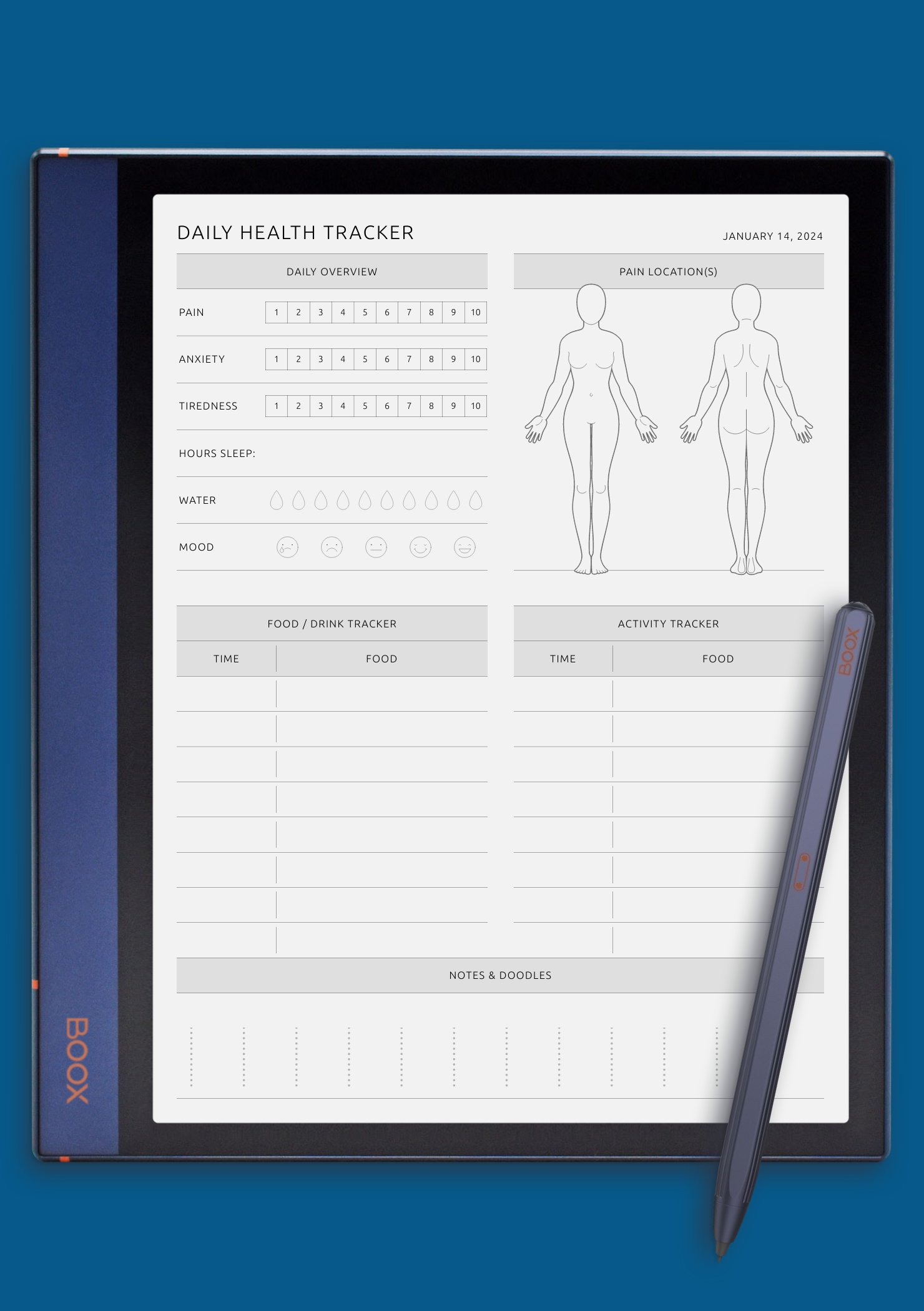 Download Printable Daily Health Tracker - Female PDF Download Printable Daily Health Tracker - Female PDF
