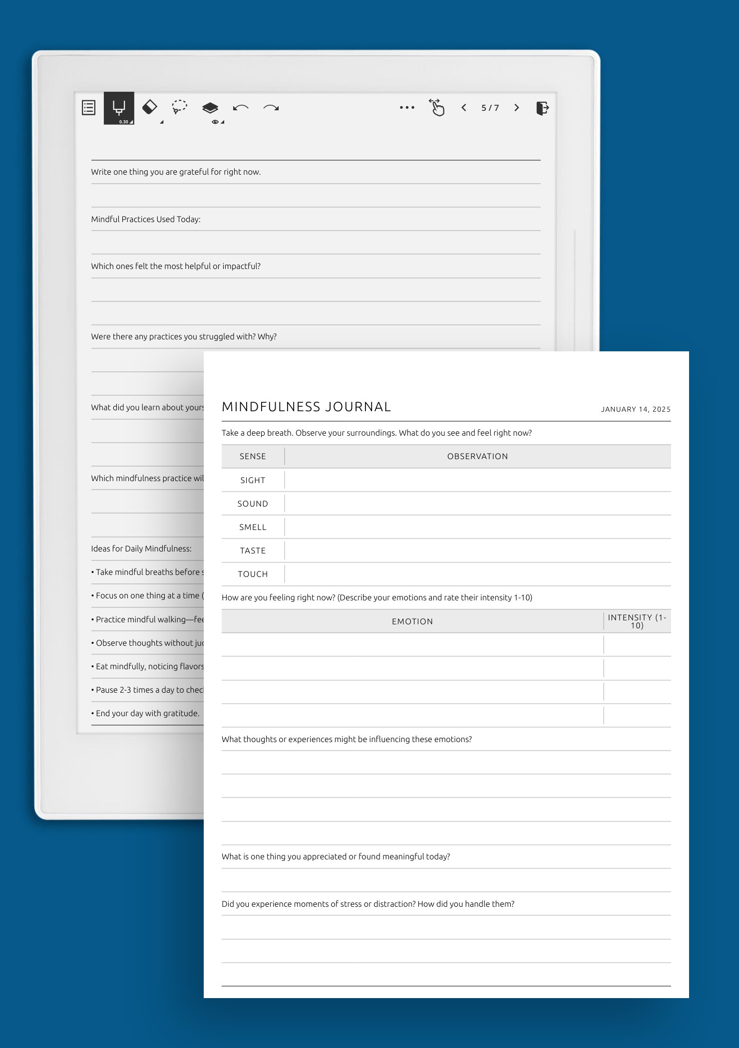 Daily Mindfulness Journal – Guided Prompts for Calm & Clarity