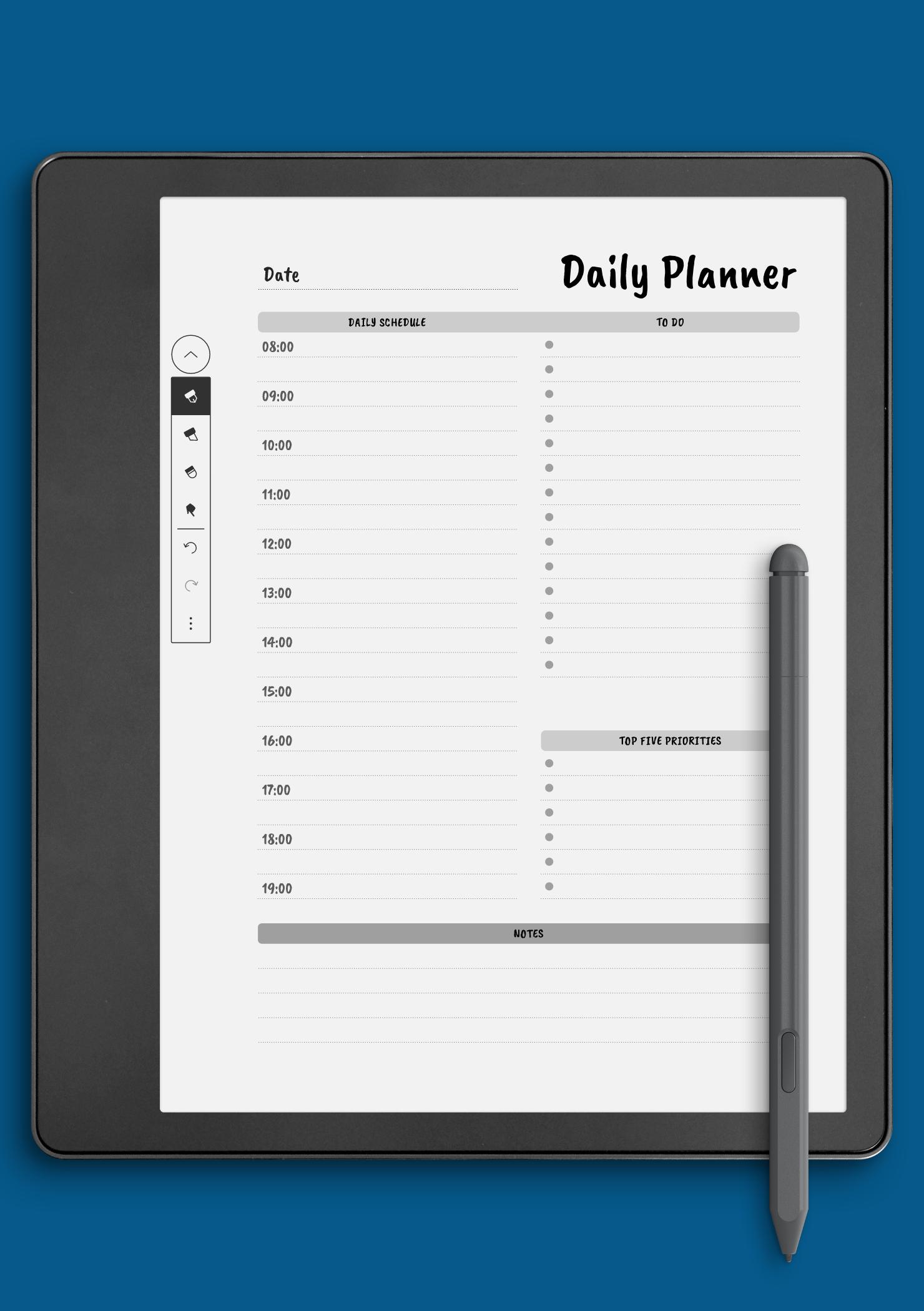 Download Printable Daily Organizer Template PDF