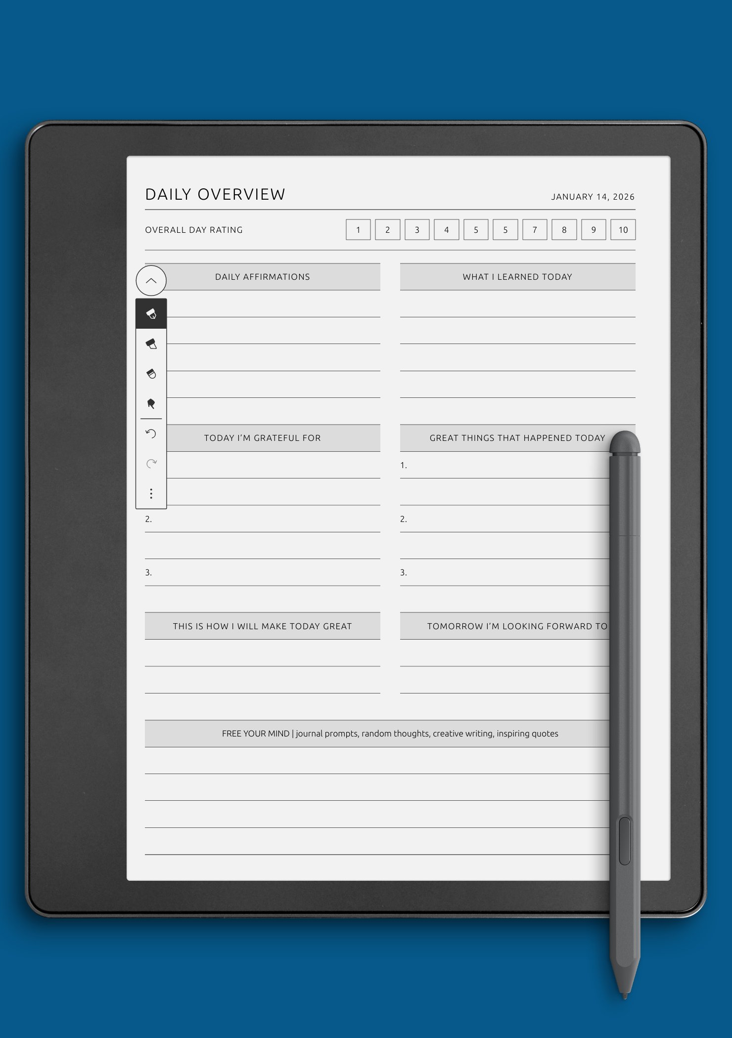 Download Daily Overview Template: Printable PDF or Digital for ...