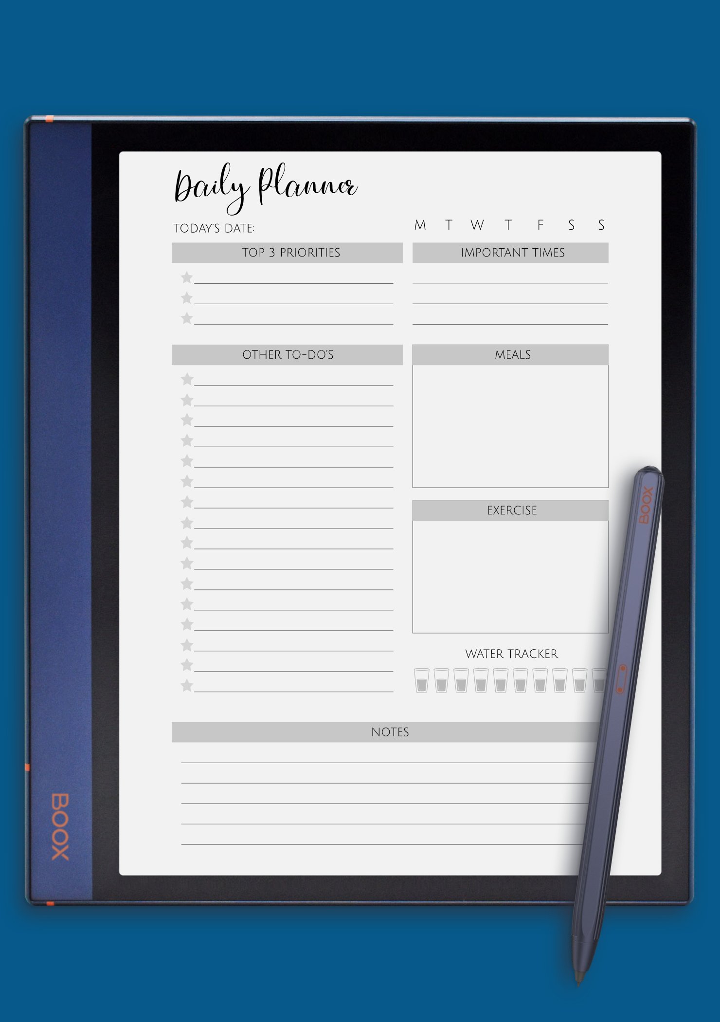Download Printable Daily Plan Template PDF