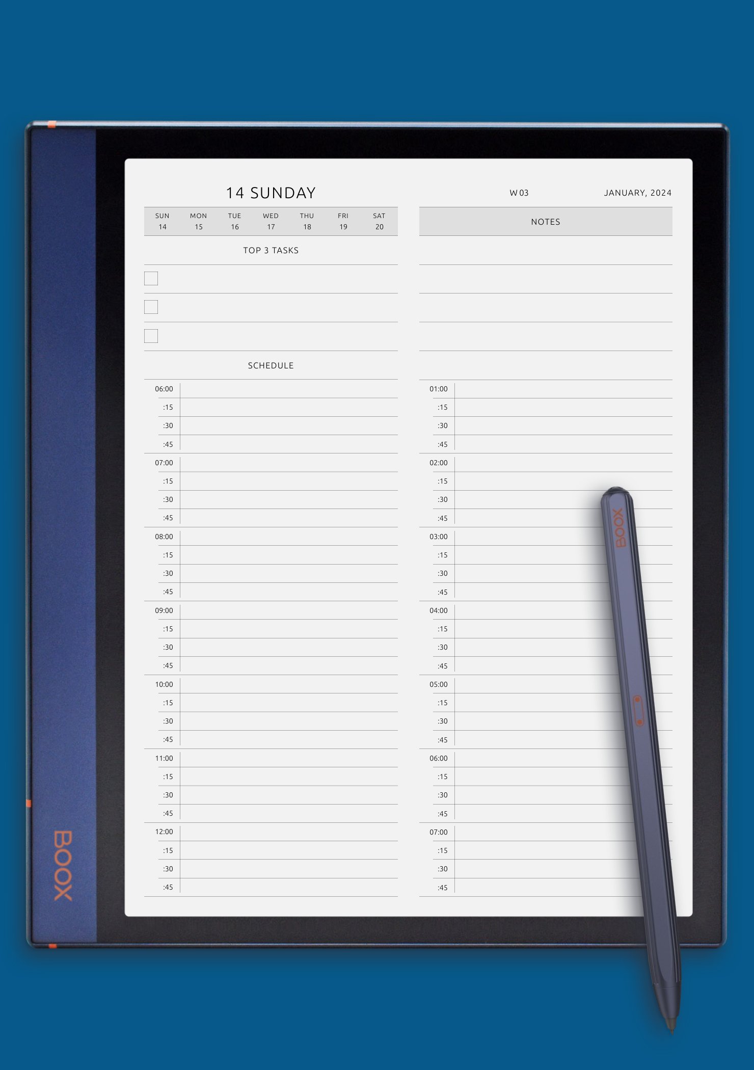 Download Printable Daily Schedule 15 Min PDF