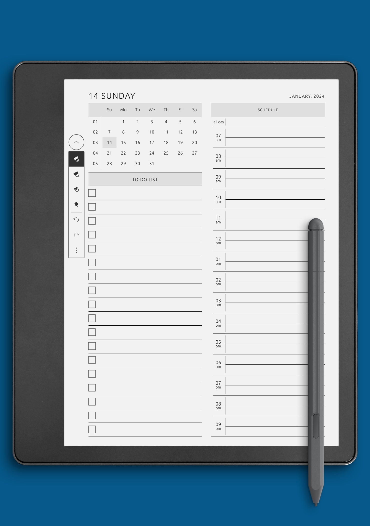 Download Printable Daily Schedule (Professional) PDF
