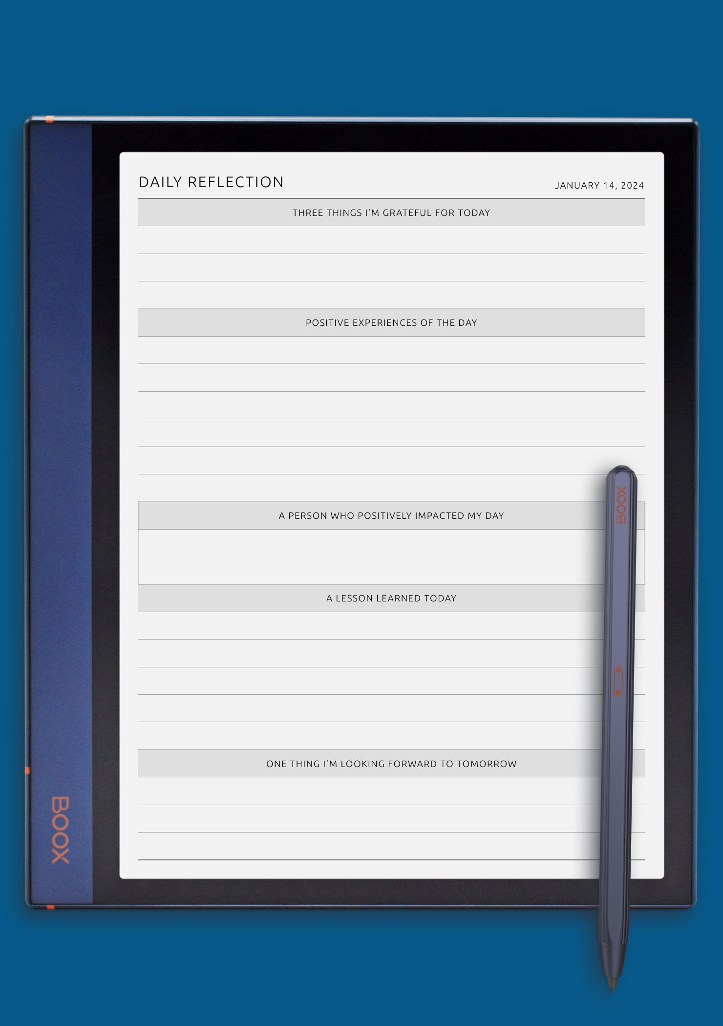 Daily Reflection Template – Printable & Digital PDF for iPad, Android ...