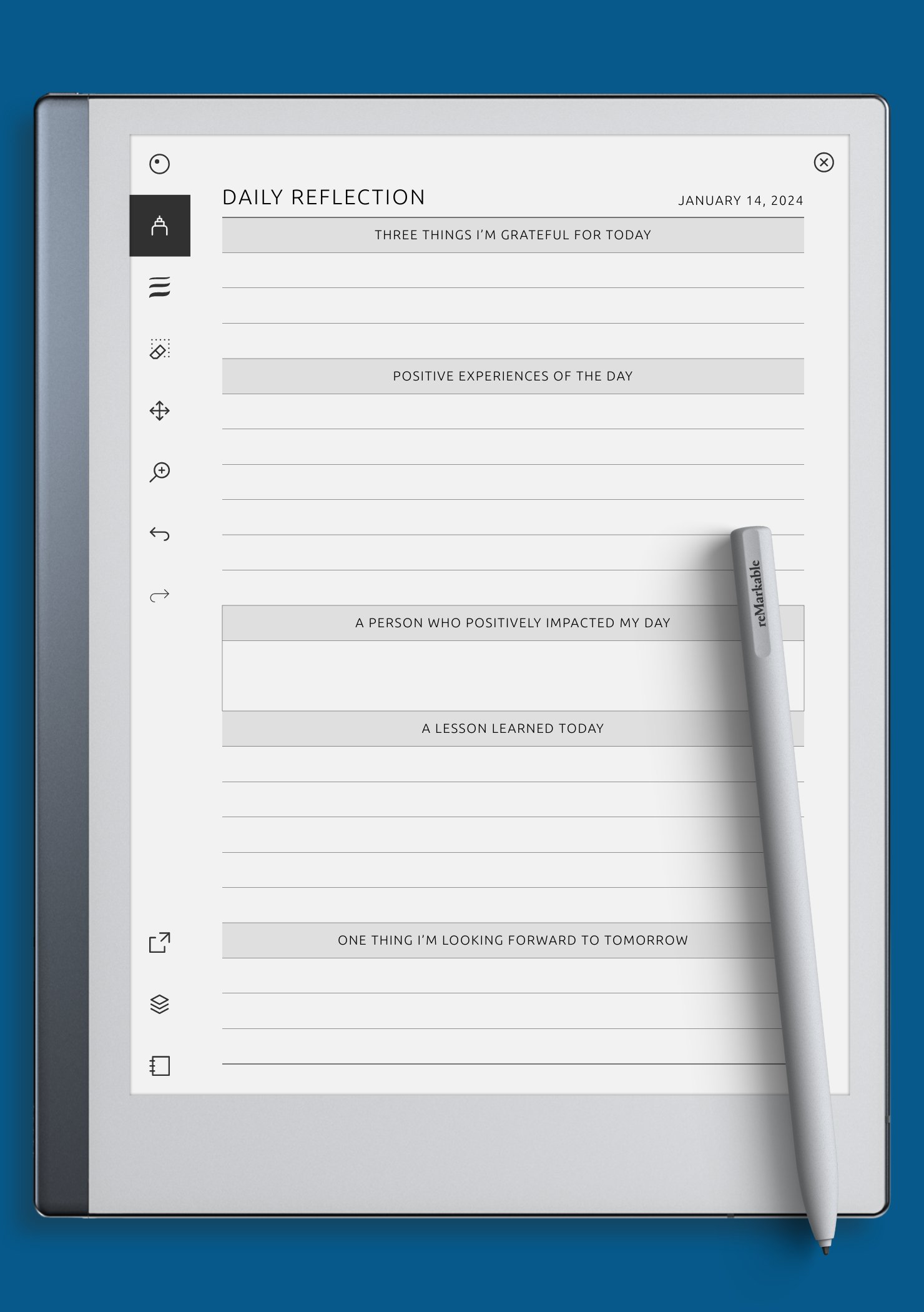 Daily Reflection Template – Printable & Digital PDF for iPad, Android ...