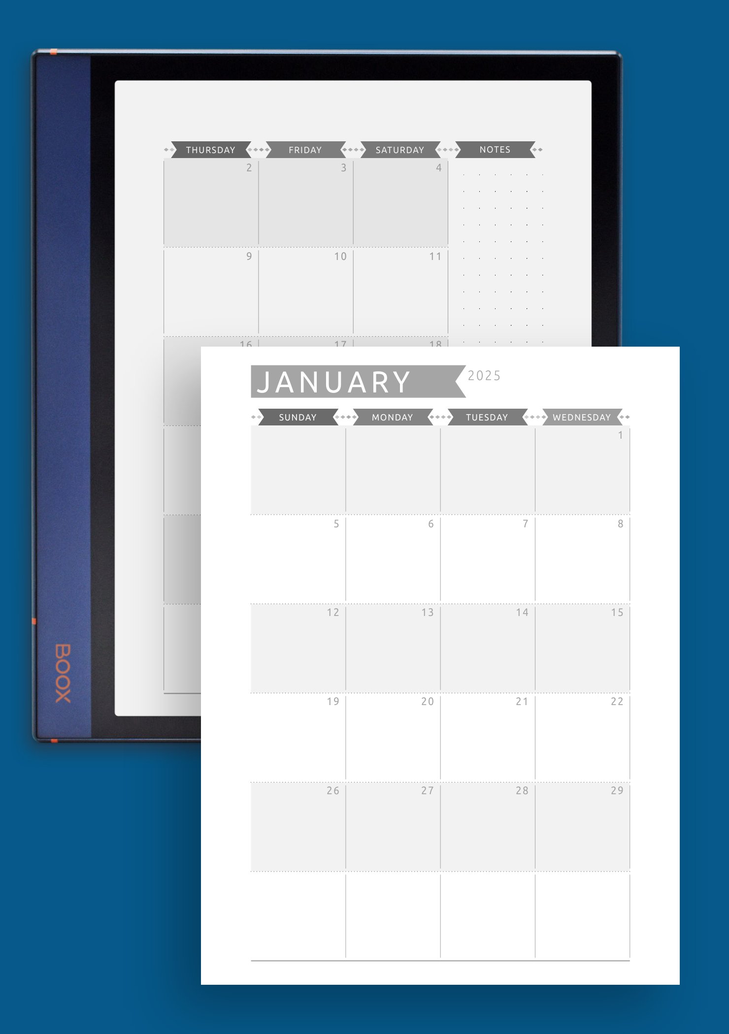 Download Printable Dated Monthly Calendar - Casual Style PDF
