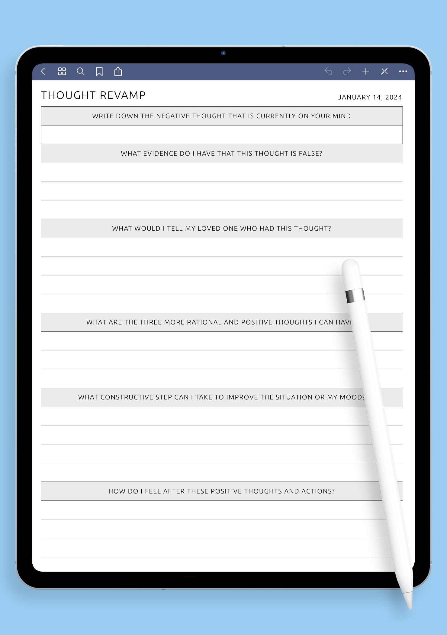 Download Printable ADHD Reflection Journal – Thought Organizer PDF