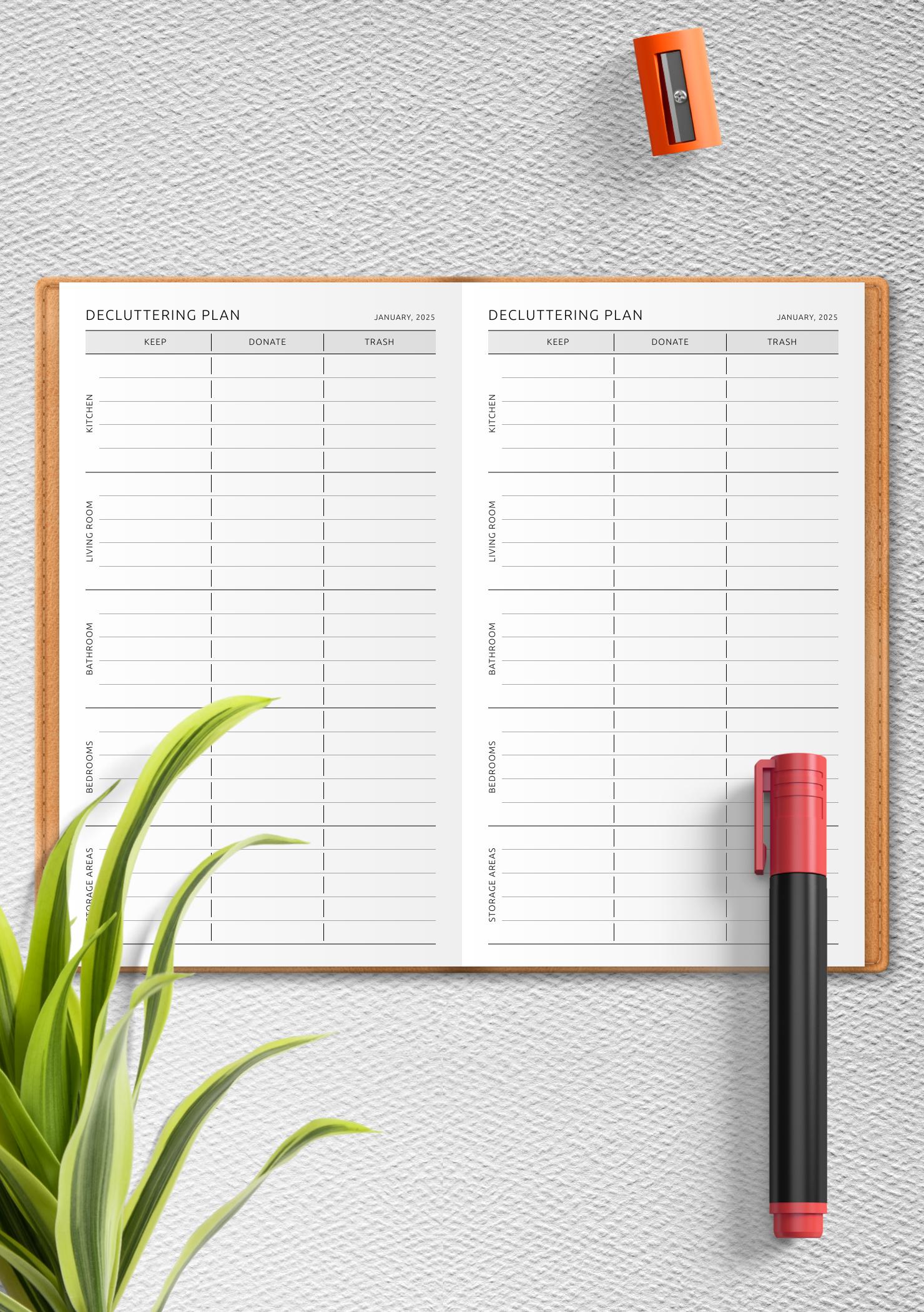 Download Printable Decluttering Plan PDF