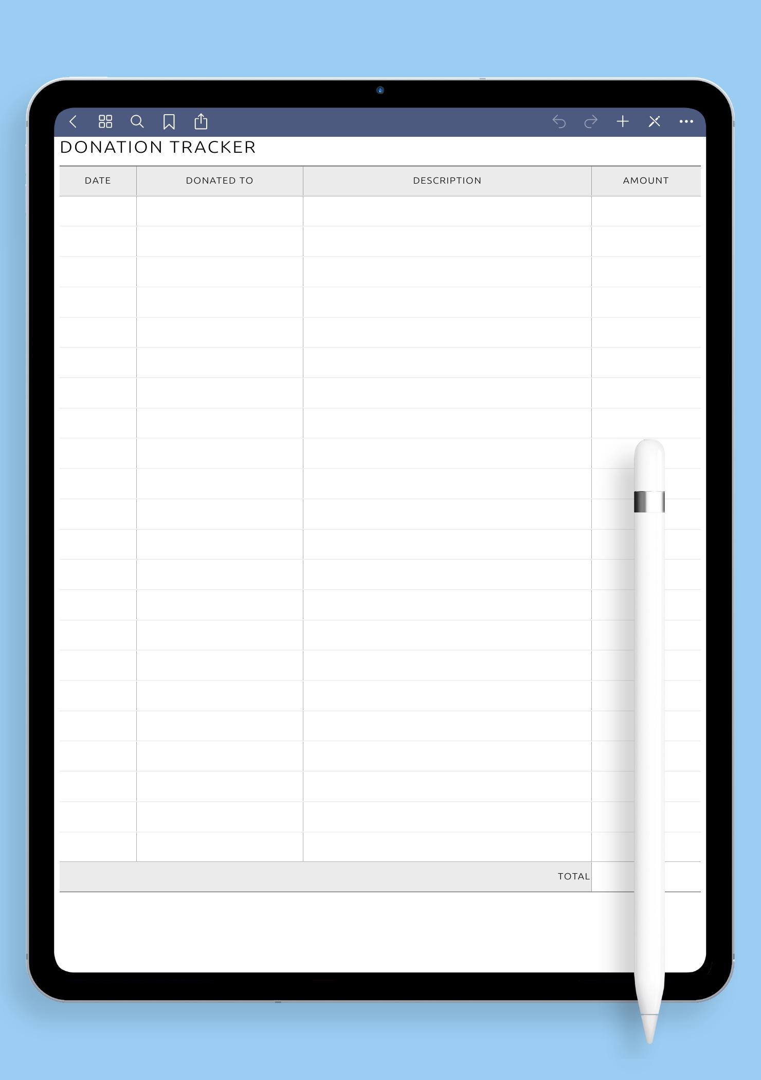 Donation Tracker PDF: Download Printable or Digital Template for ...