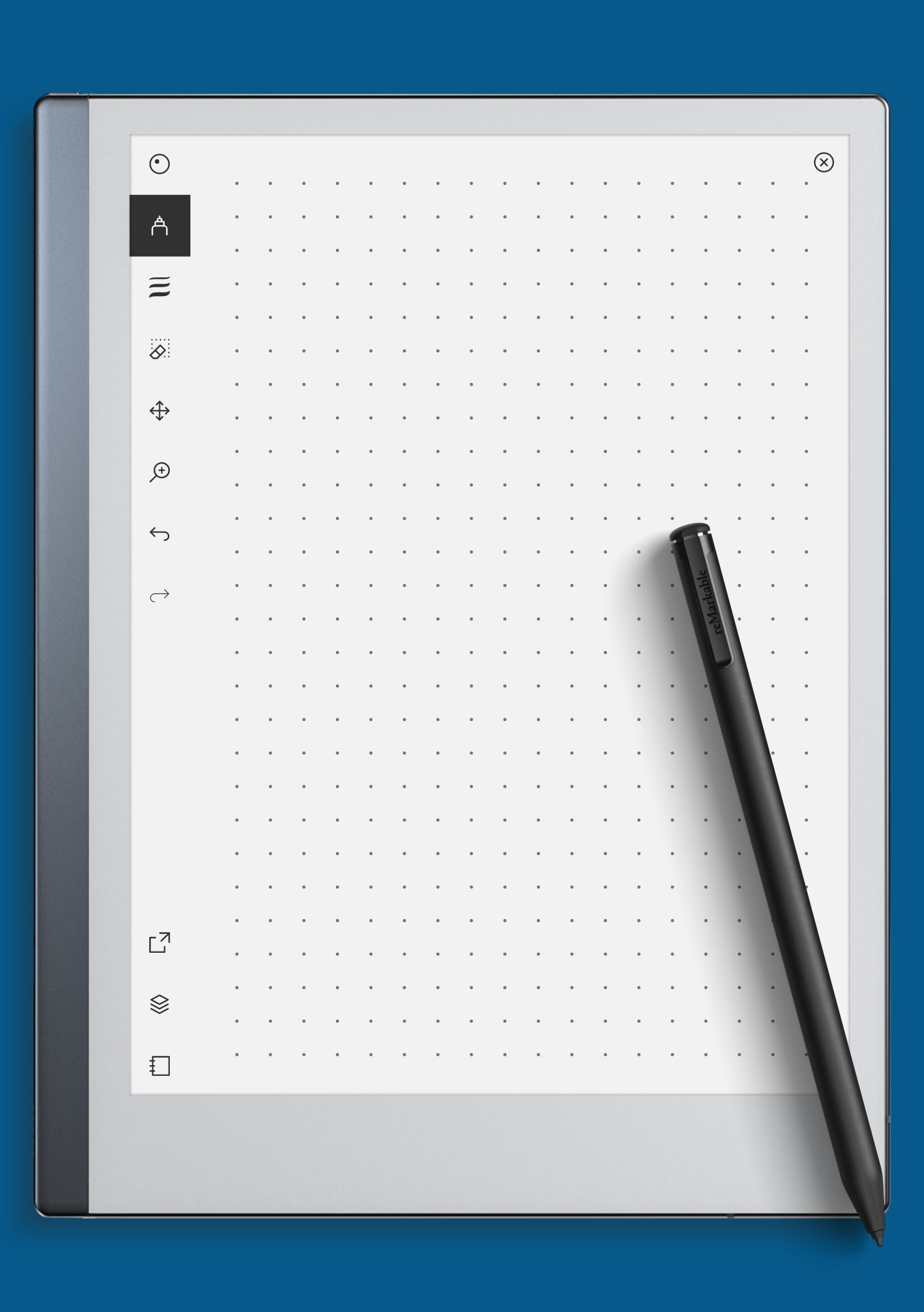 Download Printable Dot Grid Paper with 7.5 mm spacing PDF