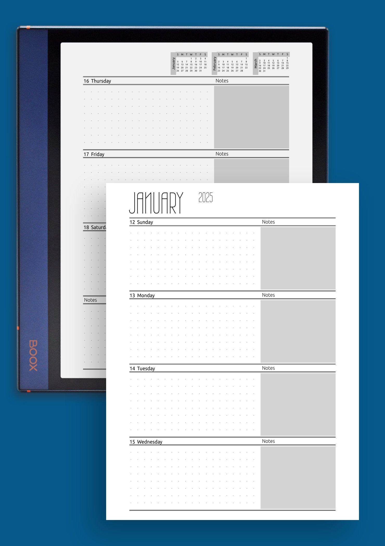 Download Printable Dotted weekly planner PDF