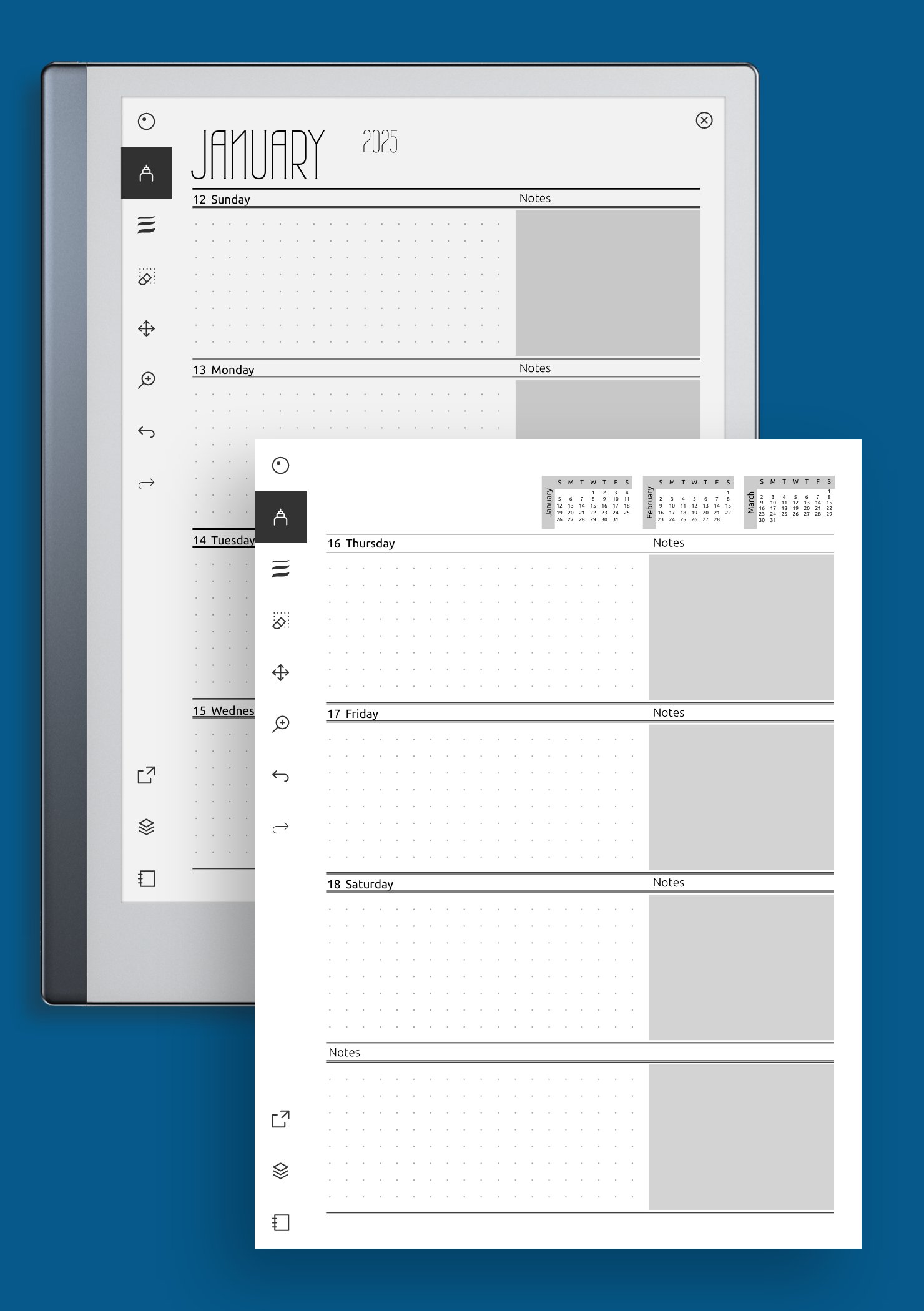 Download Printable Dotted weekly planner PDF