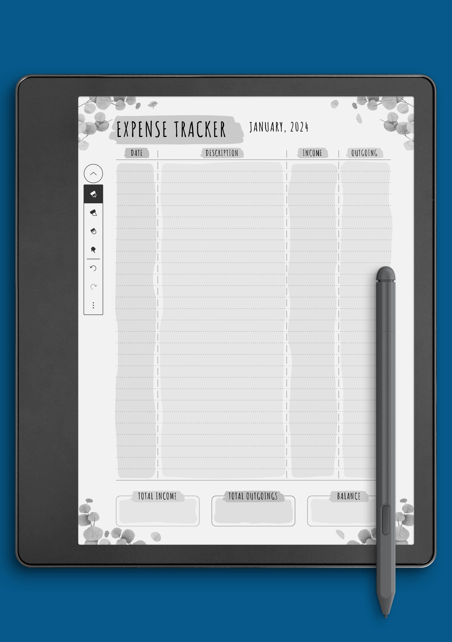 Download Printable Expense Tracker - Floral Style PDF