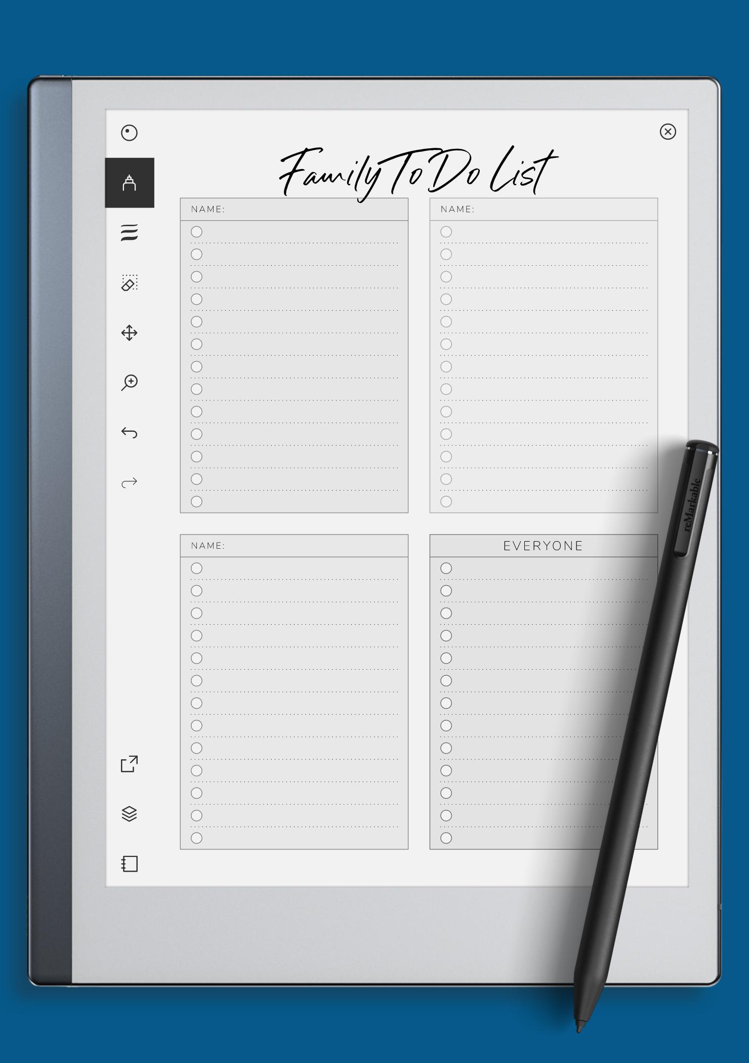 Download Printable Family To Do List for Three Persons PDF
