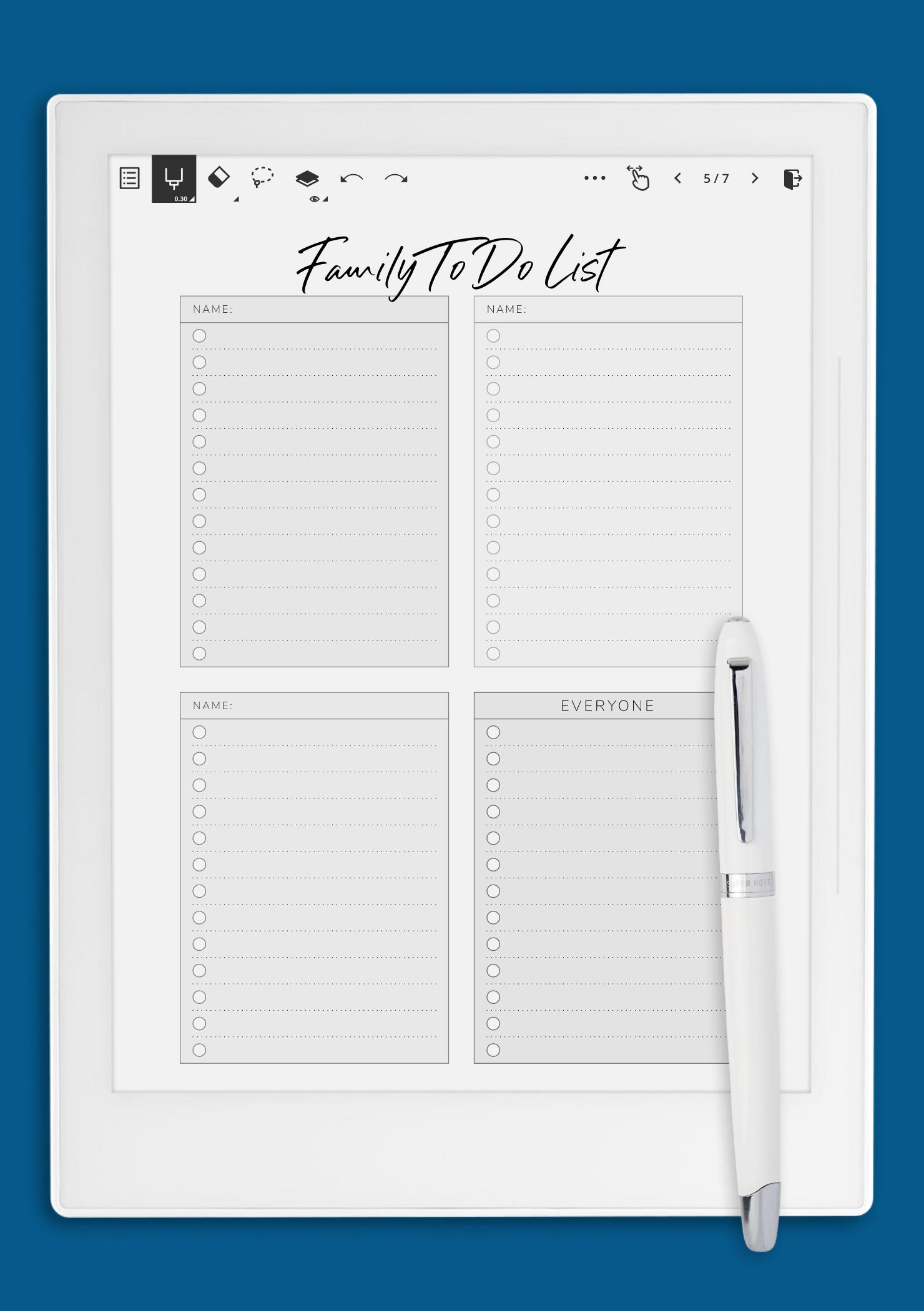 Download Printable Family To Do List for Three Persons PDF