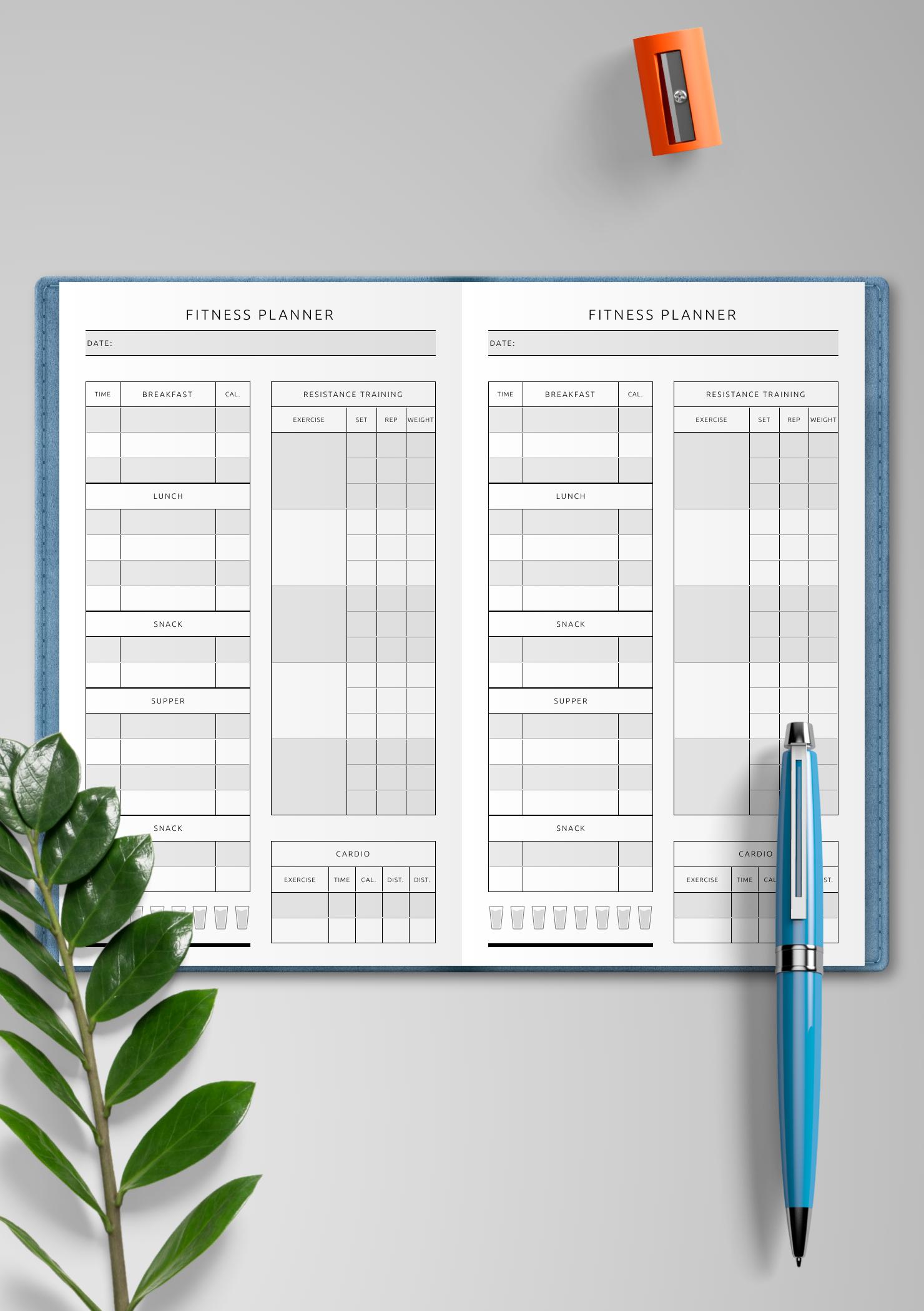 Download Printable Fitness Planner Template PDF