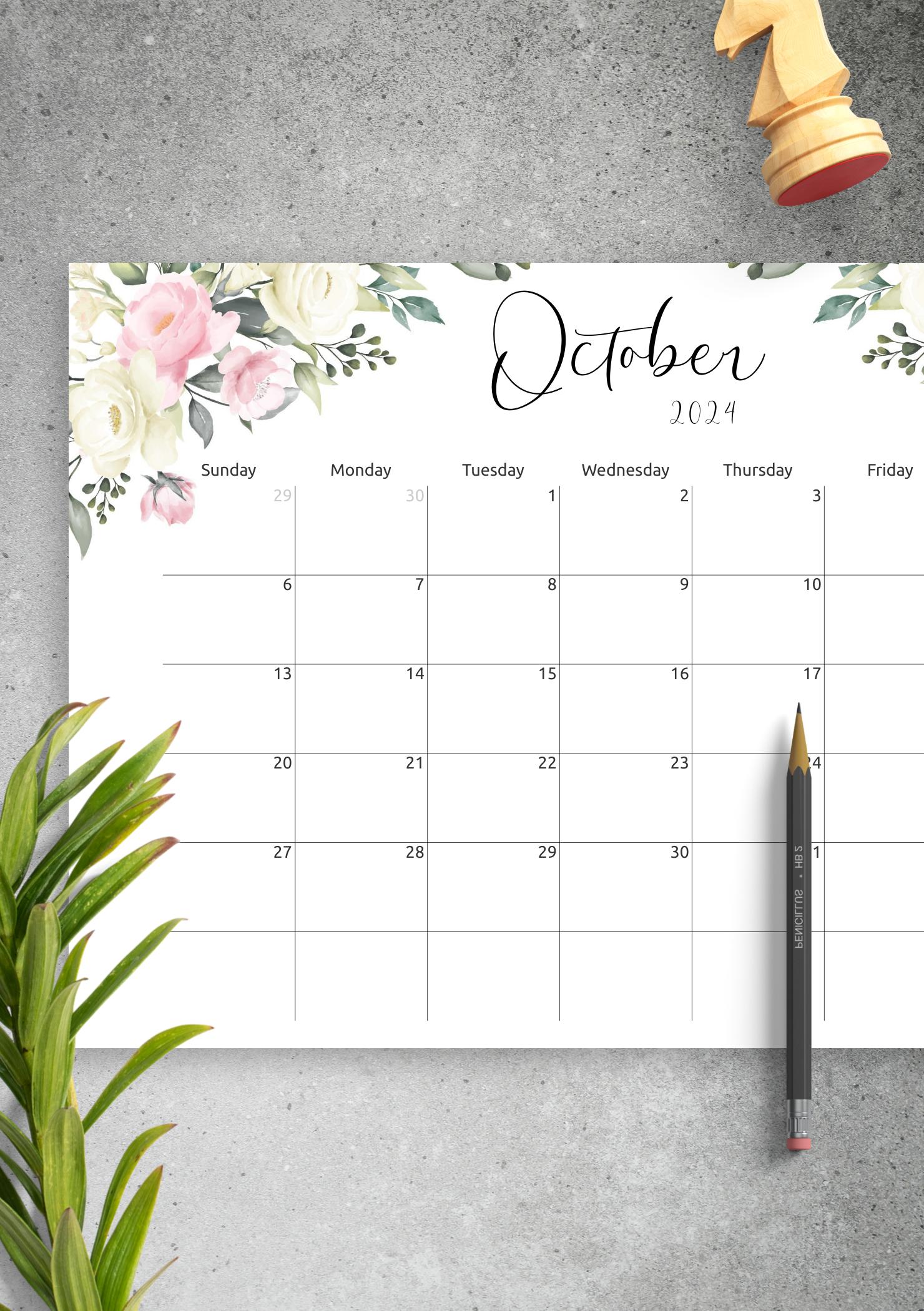 Download Monthly Calendar PDF Template for Easy Planning